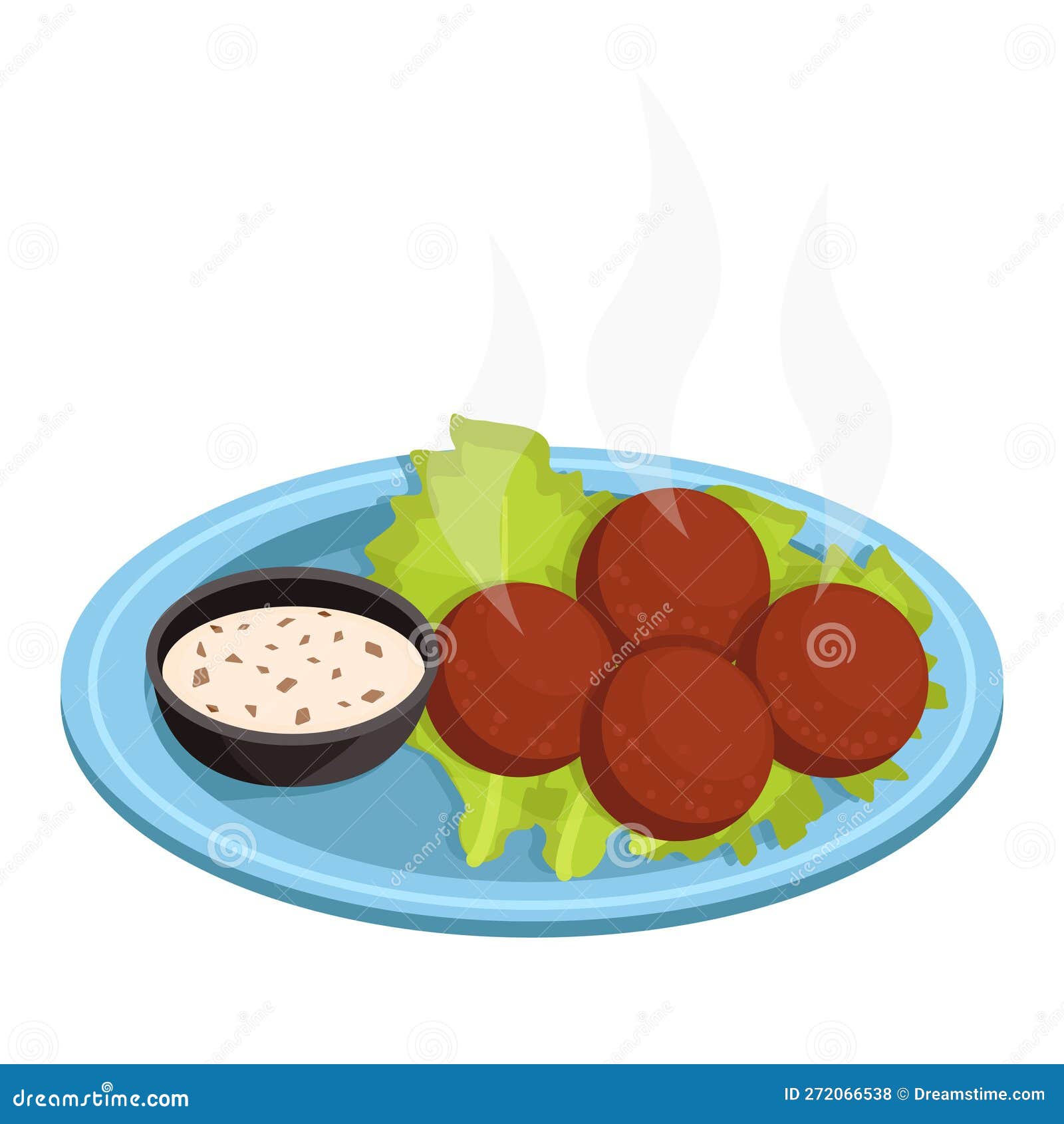 Falafel Fried Peas Traditional Arab Middle East Food Drawing ...