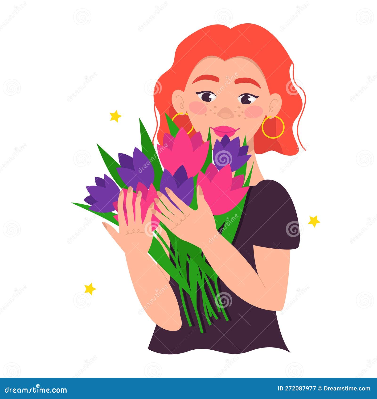 Hands Fragrant Flower Icon Outline Illustration | CartoonDealer.com ...