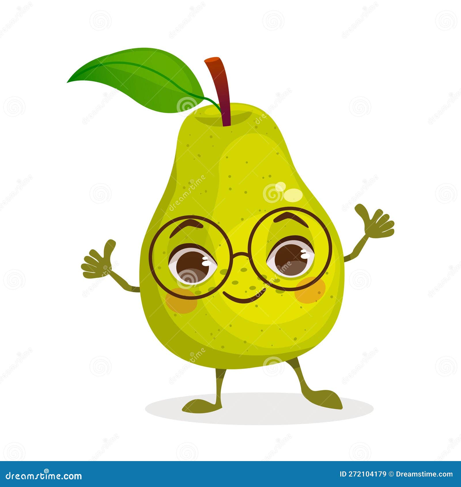 Fruit Vector Cartoon Character - Pear. Stock Vector - Illustration of ...