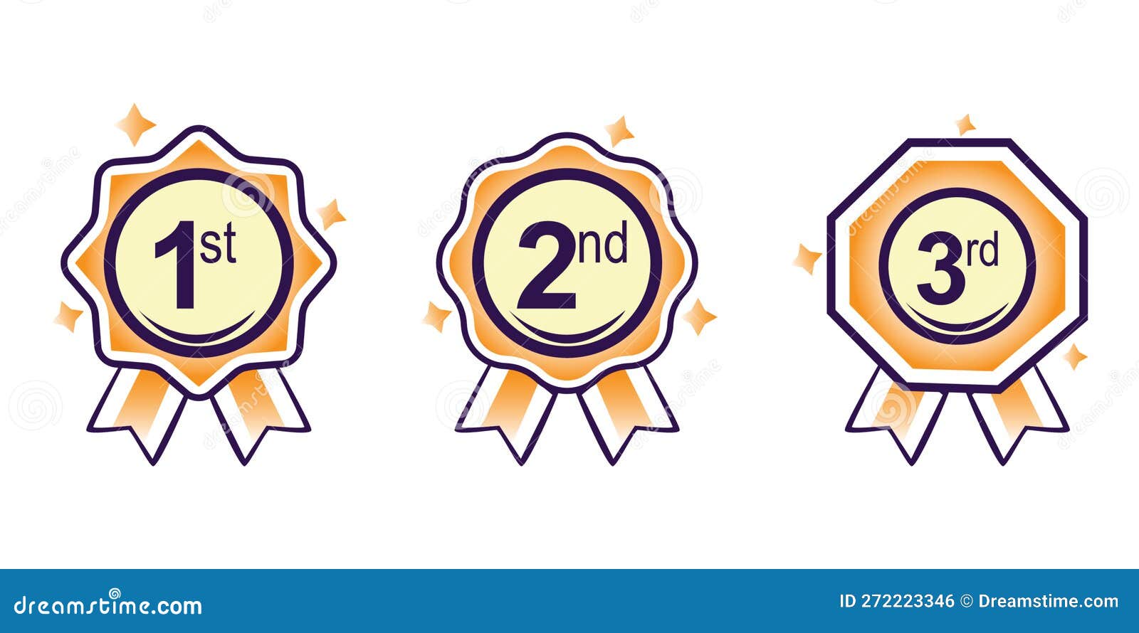 Winning Ribbon Symbol Sign Icons 1st 2nd 3rd Sign Icons. Stock ...