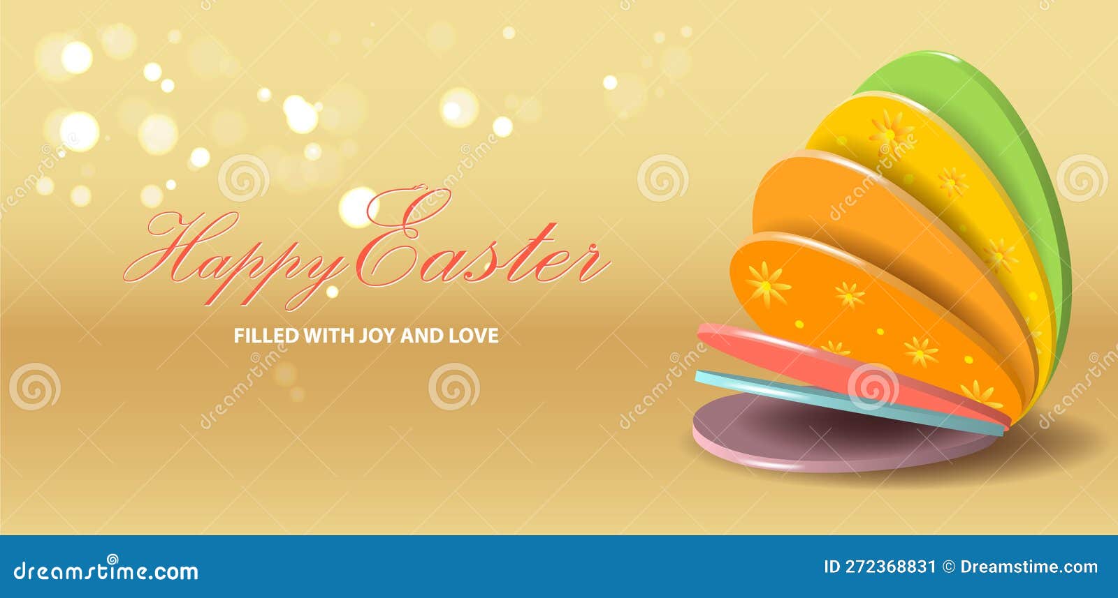 Easter Background Design Template with an Abstract Multicolored Egg ...