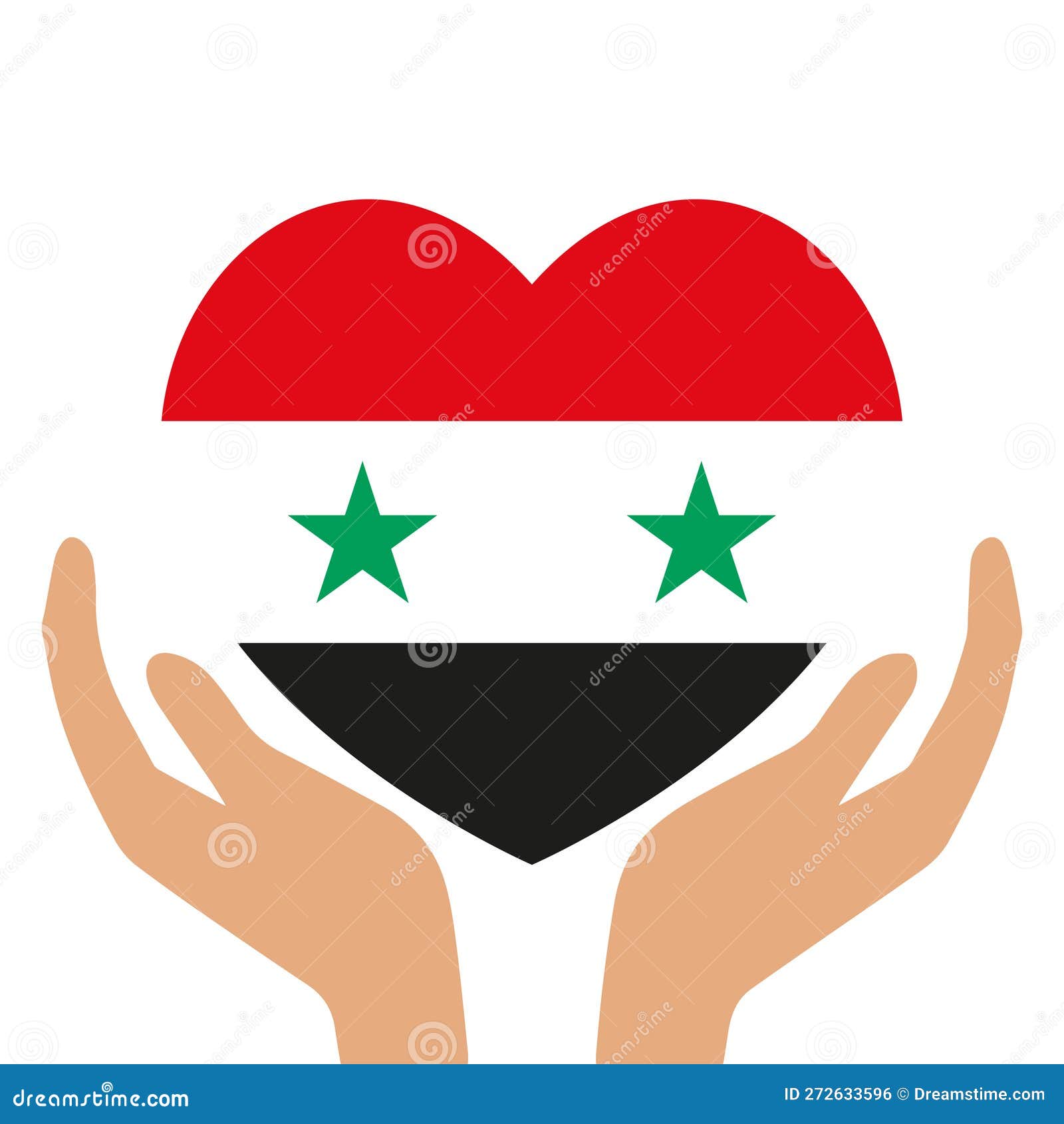 The National Flag of Syria in the Shape of a Heart. Stock Illustration ...