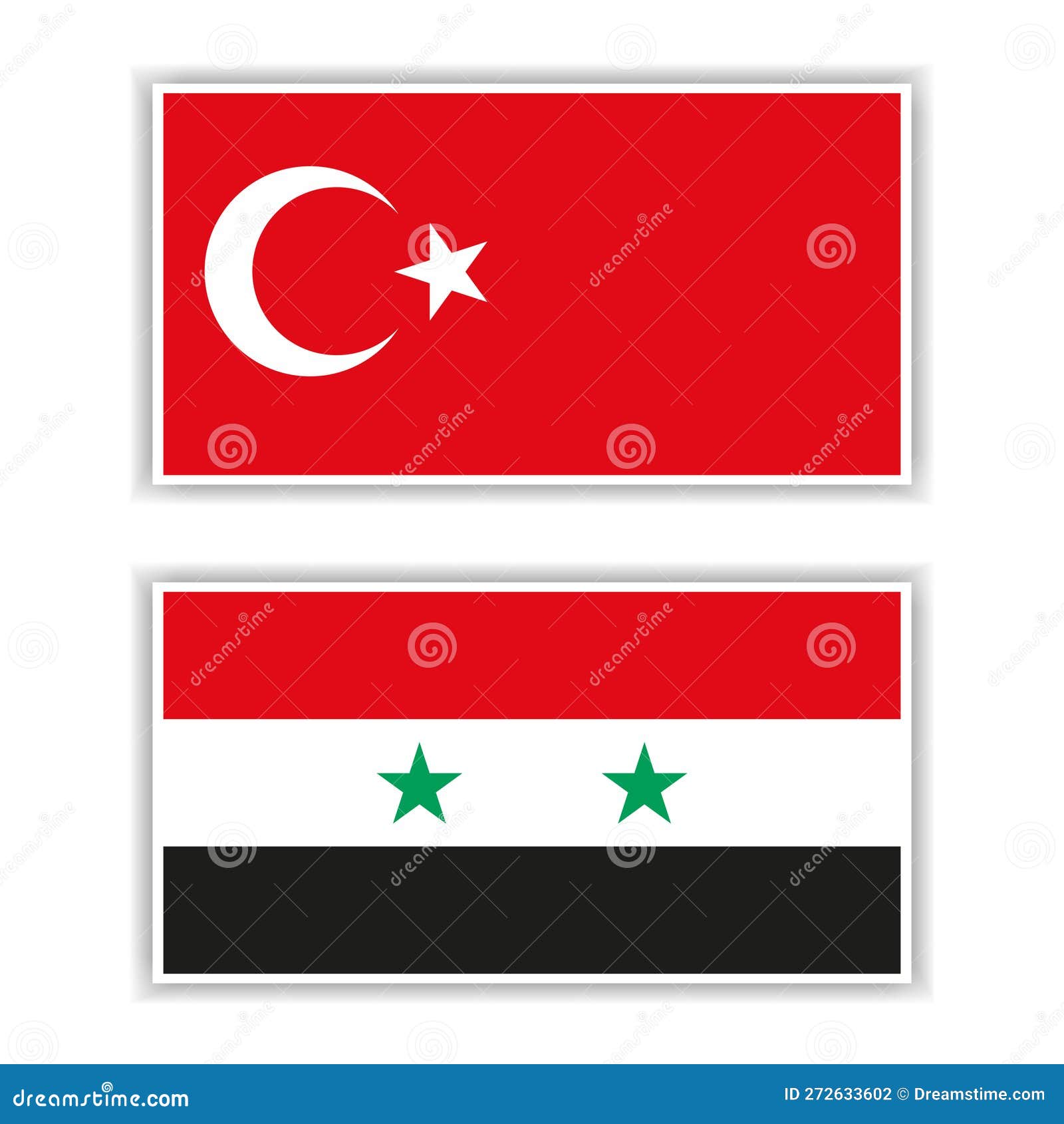 National Flags of Syria and Turkey. the State Symbol Stock Vector ...