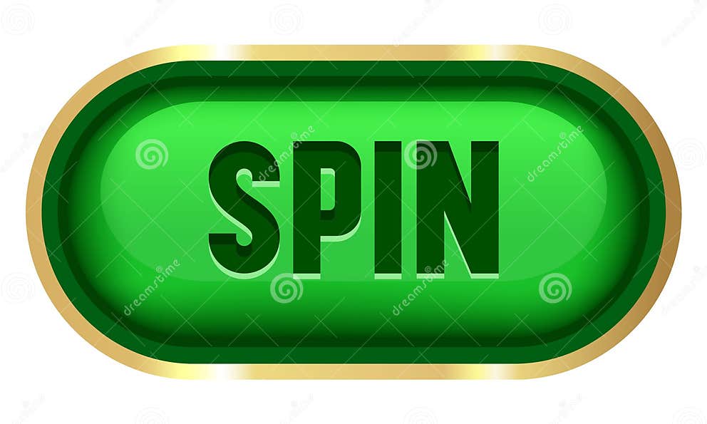 Spin Button in a Golden Frame. Vector Clipart Isolated on Black ...