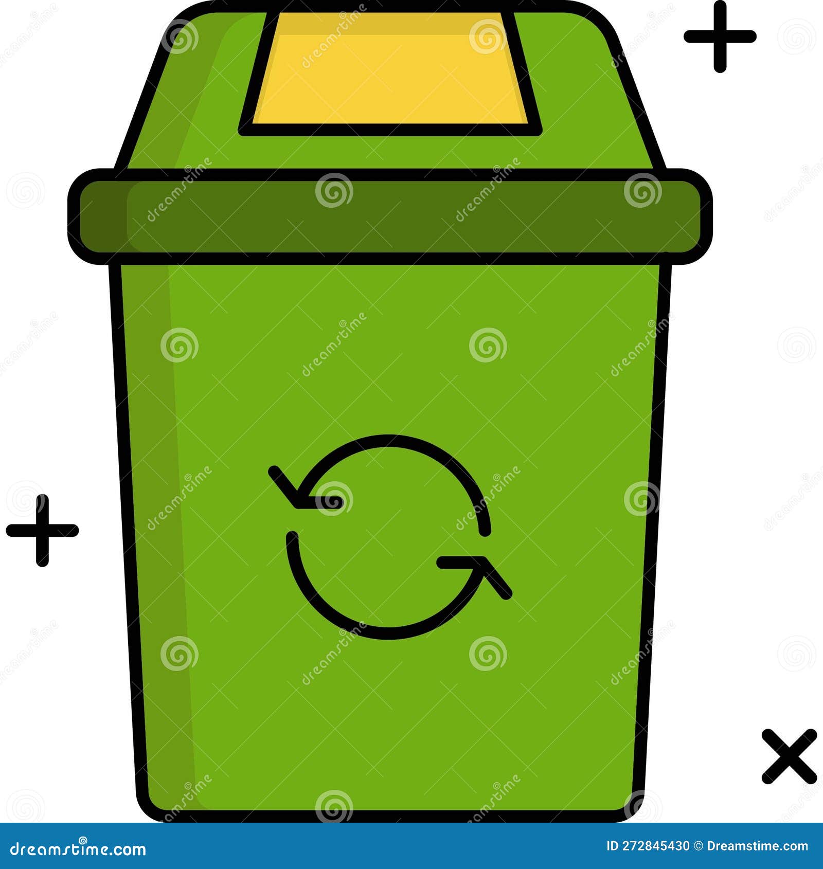 Garbage Recycling Which Can Easily Edit or Modify Stock Illustration ...
