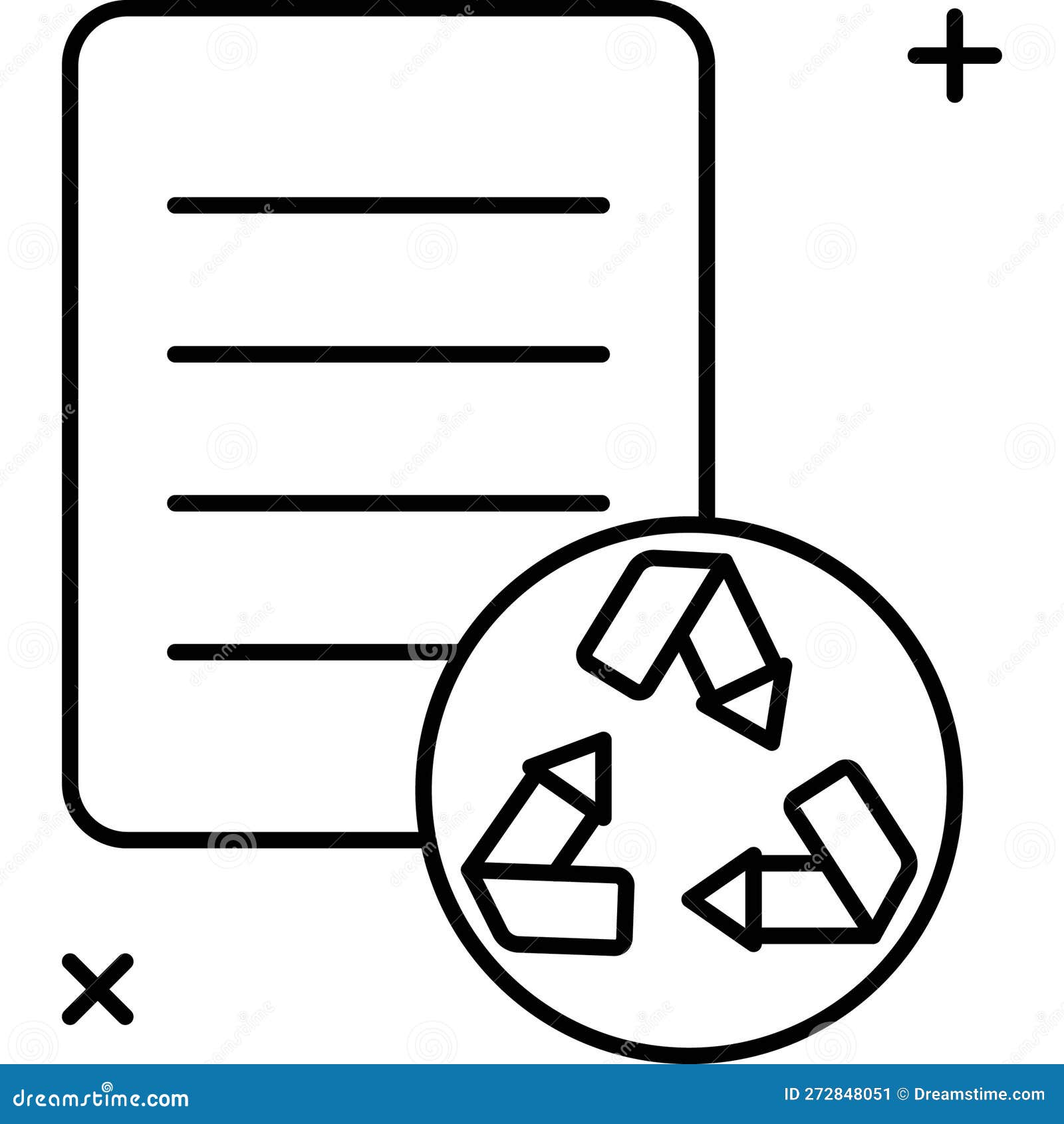 Paper Recycling Which Can Easily Edit or Modify Stock Illustration ...