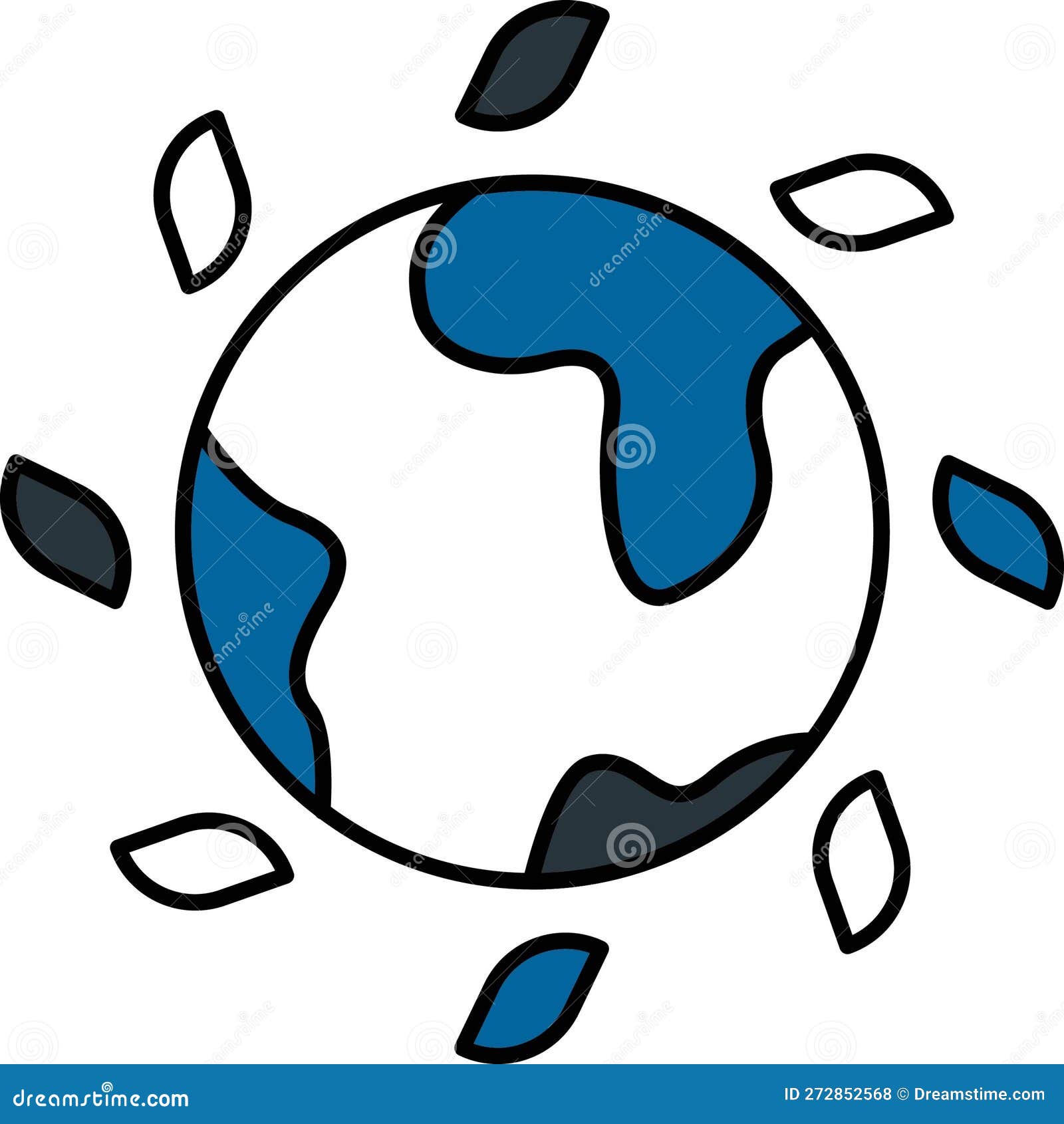 Green Earth Which Can Easily Edit or Modify Stock Illustration ...