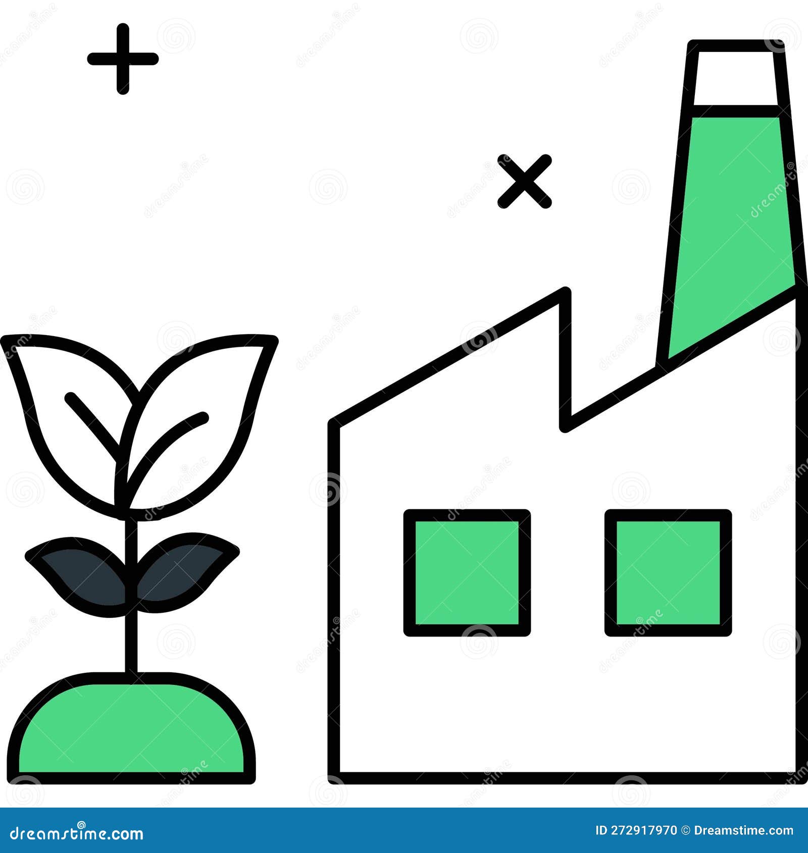 Eco Factory Which Can Easily Edit or Modify Stock Illustration ...