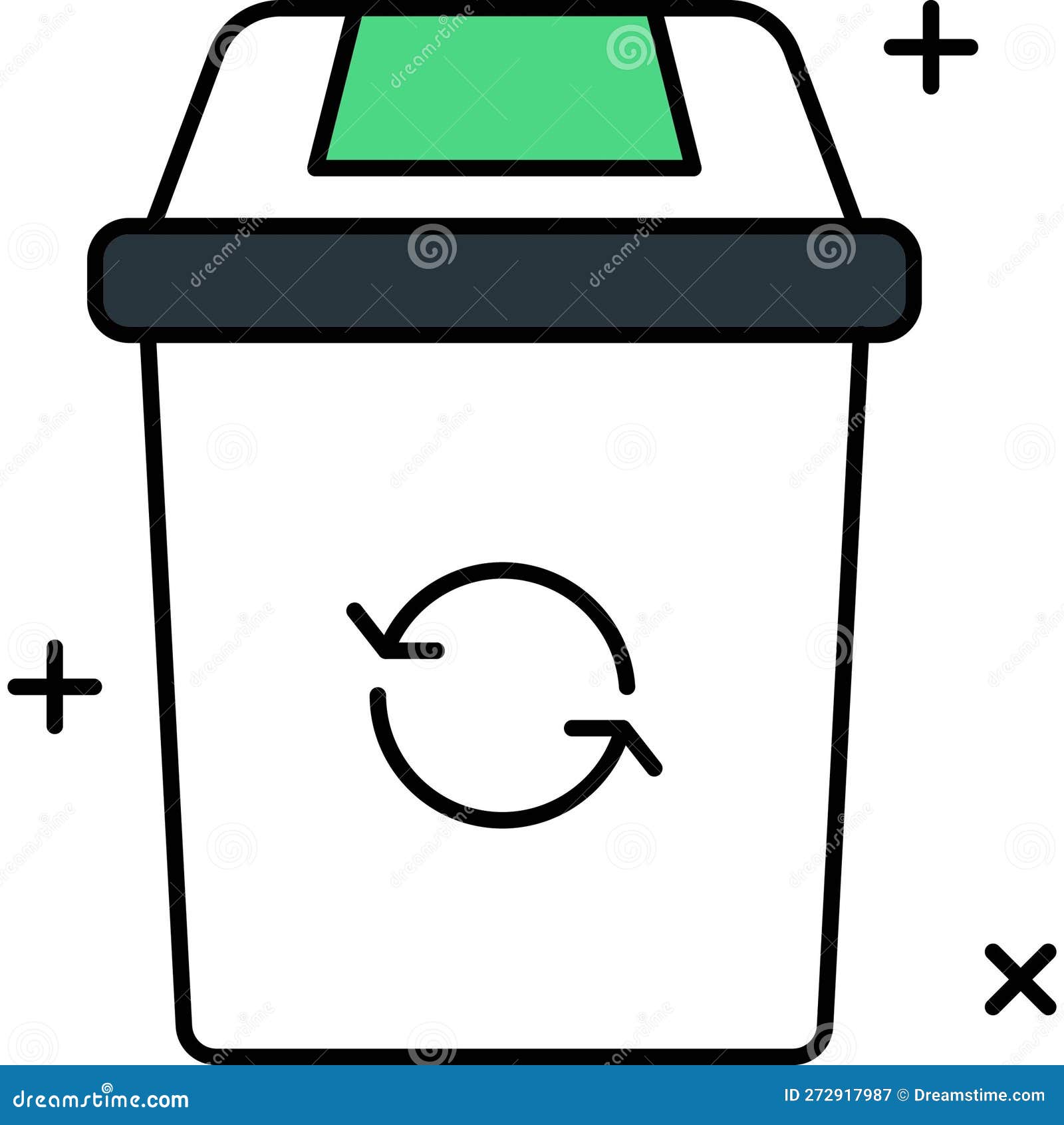 Garbage Recycling Which Can Easily Edit or Modify Stock Illustration ...