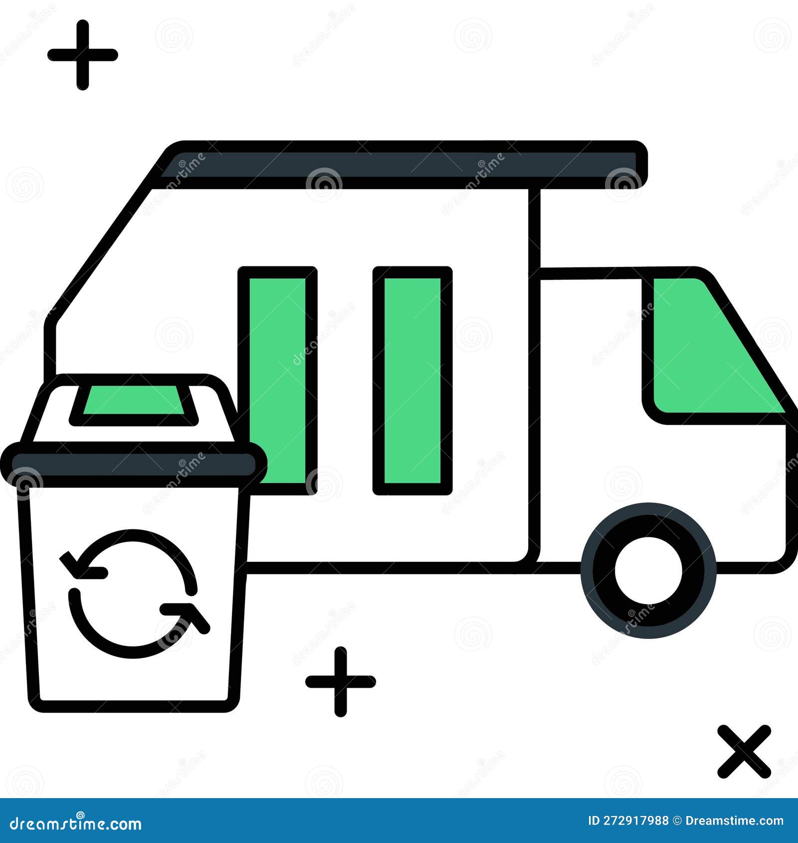 Garbage Truck Which Can Easily Edit or Modify Stock Illustration ...