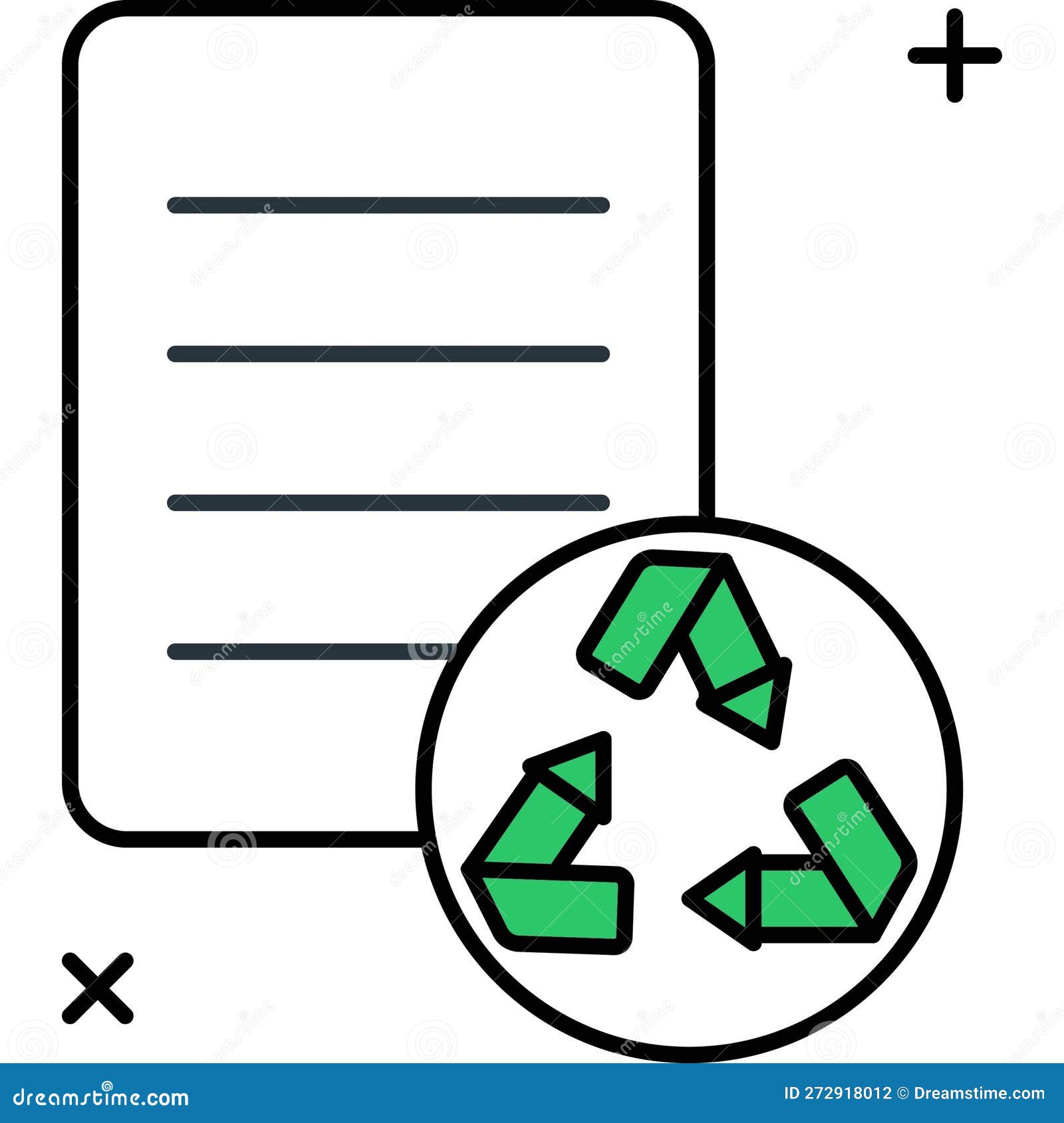 Paper Recycling Which Can Easily Edit or Modify Stock Illustration ...
