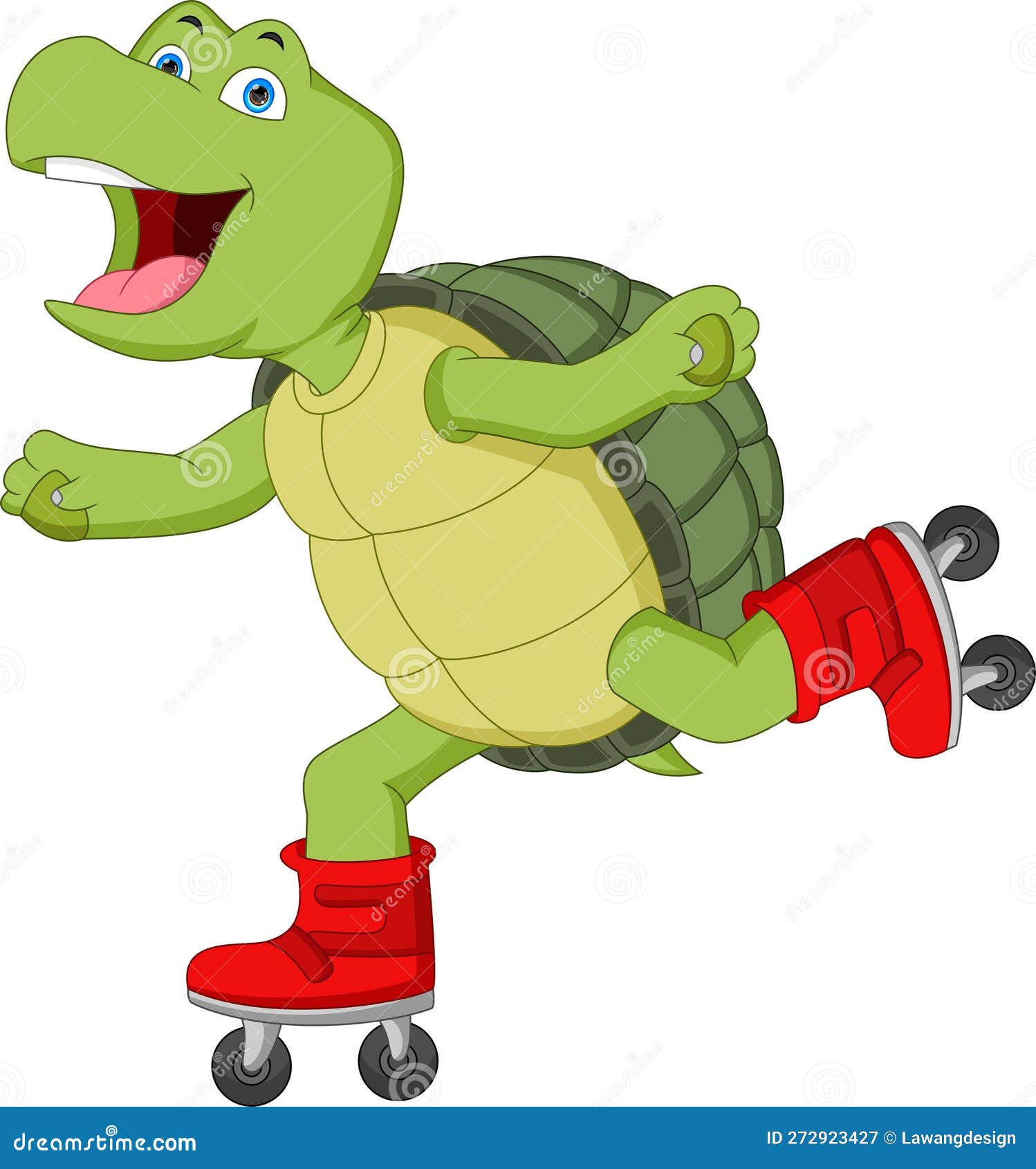 Funny Turtle on Roller Skates Cartoon Stock Vector - Illustration of ...