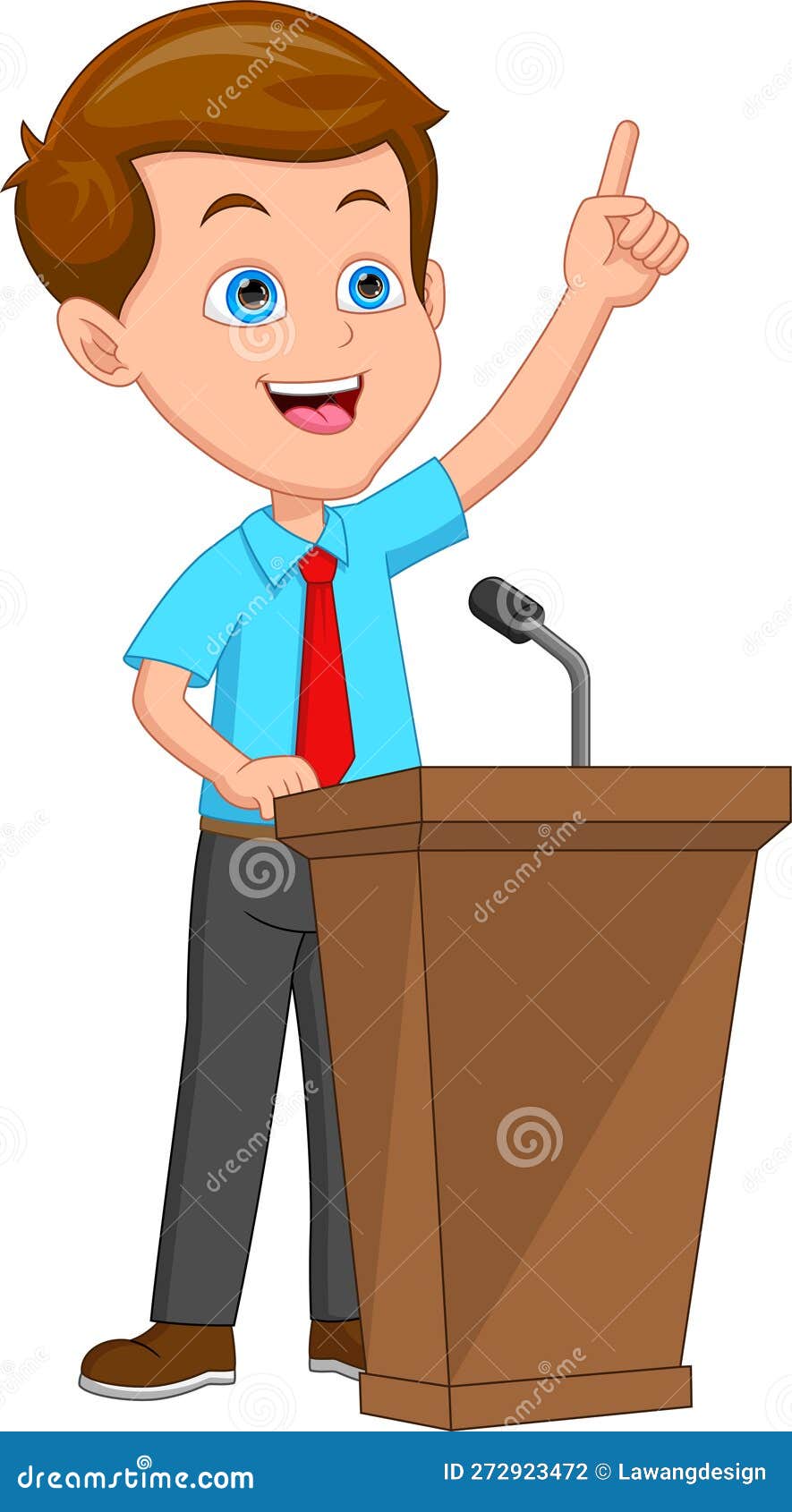 Cute Boy Speech at the Podium Stock Vector - Illustration of board ...