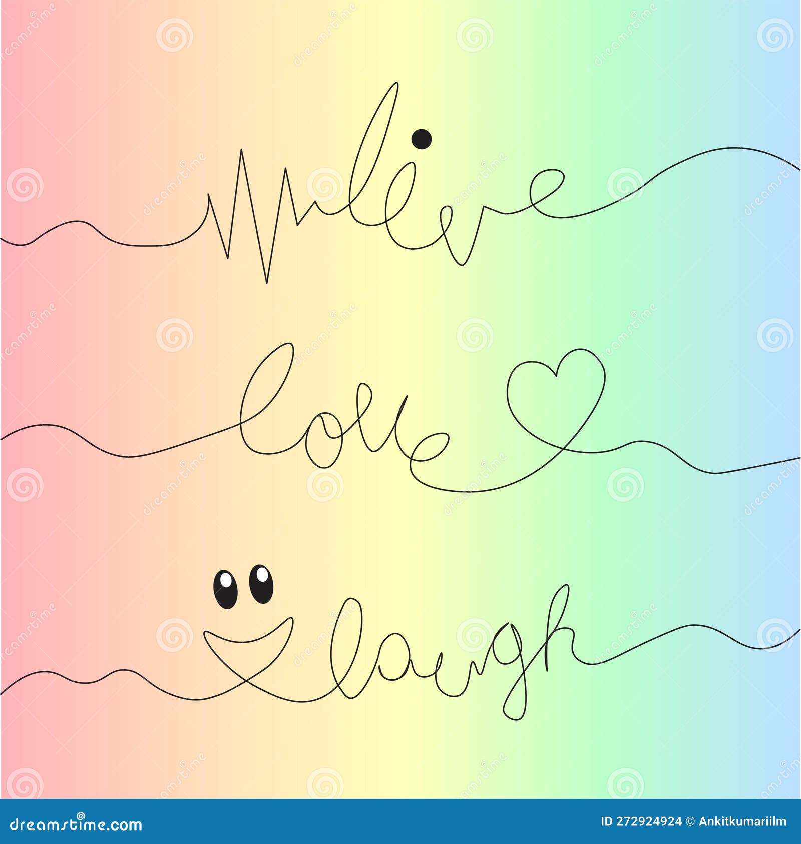 Live Love Laugh Vector Illustration Graphic Stock Illustration ...