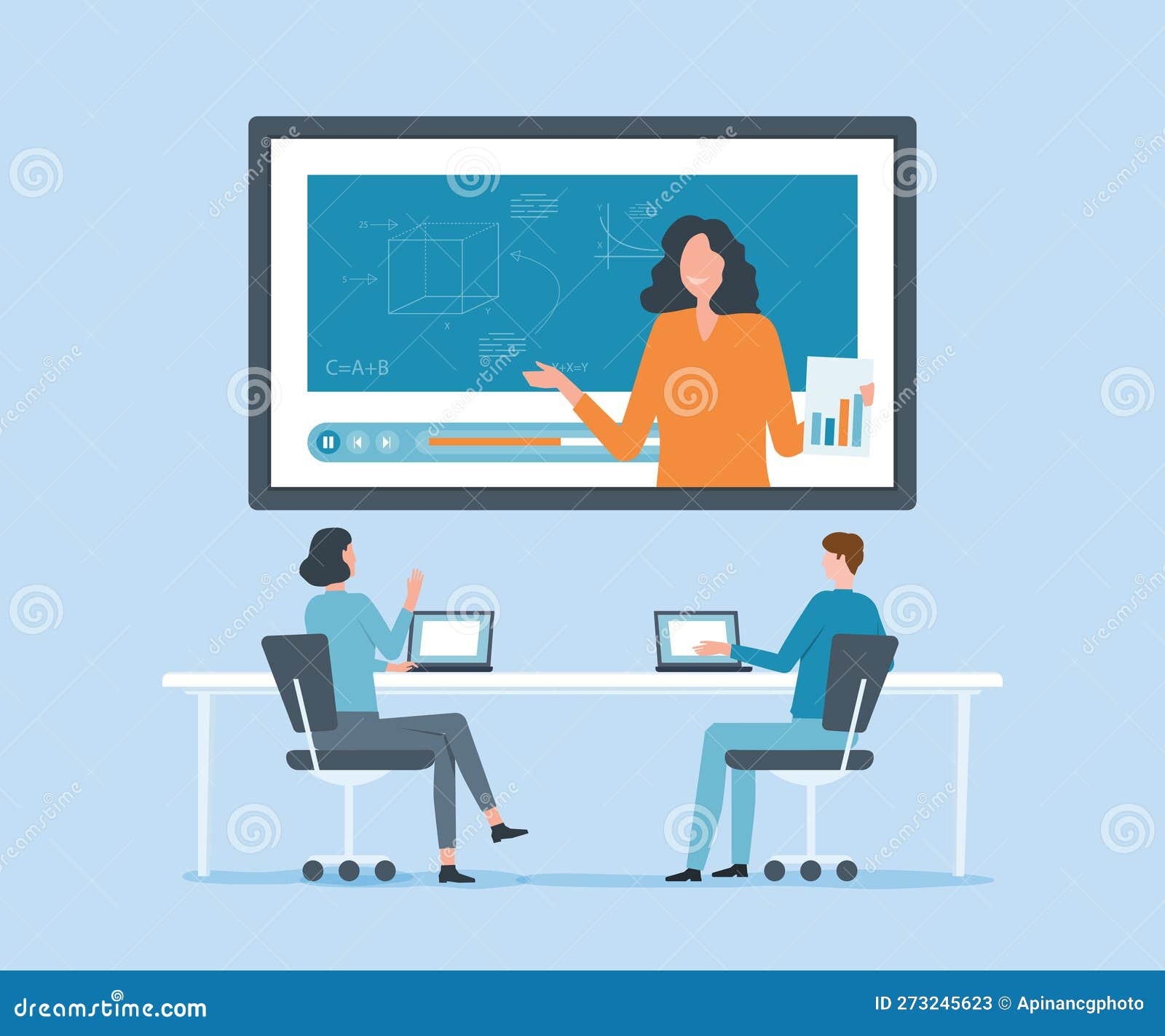 Business Team Working with Video Conference Meetings Online and Online ...