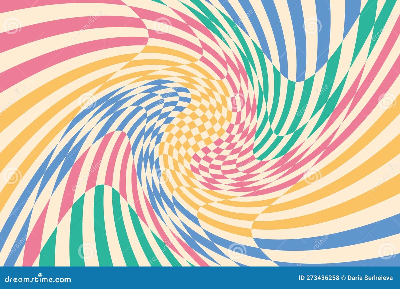 Colorful Swirl Psychedelic Background in Retro Style Stock Vector ...