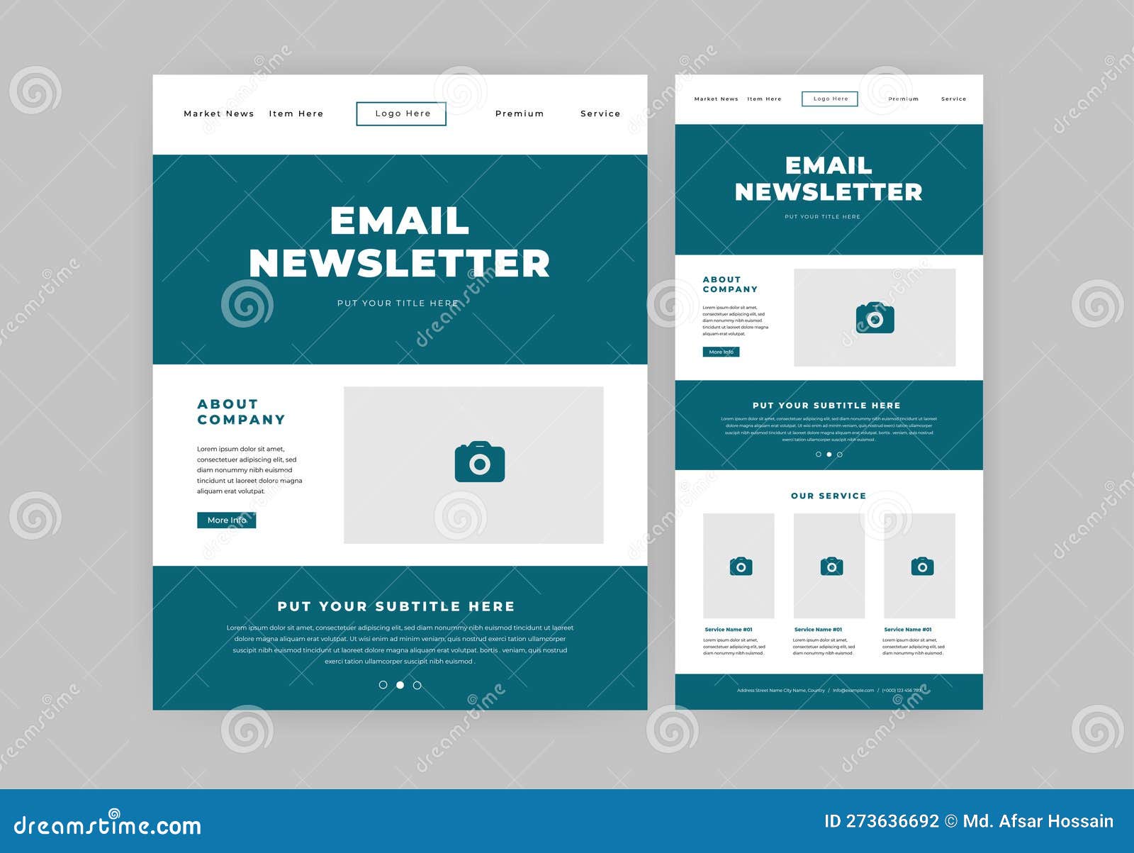 Email Newsletter Layout or Email Newsletter Layout Design Stock Vector ...