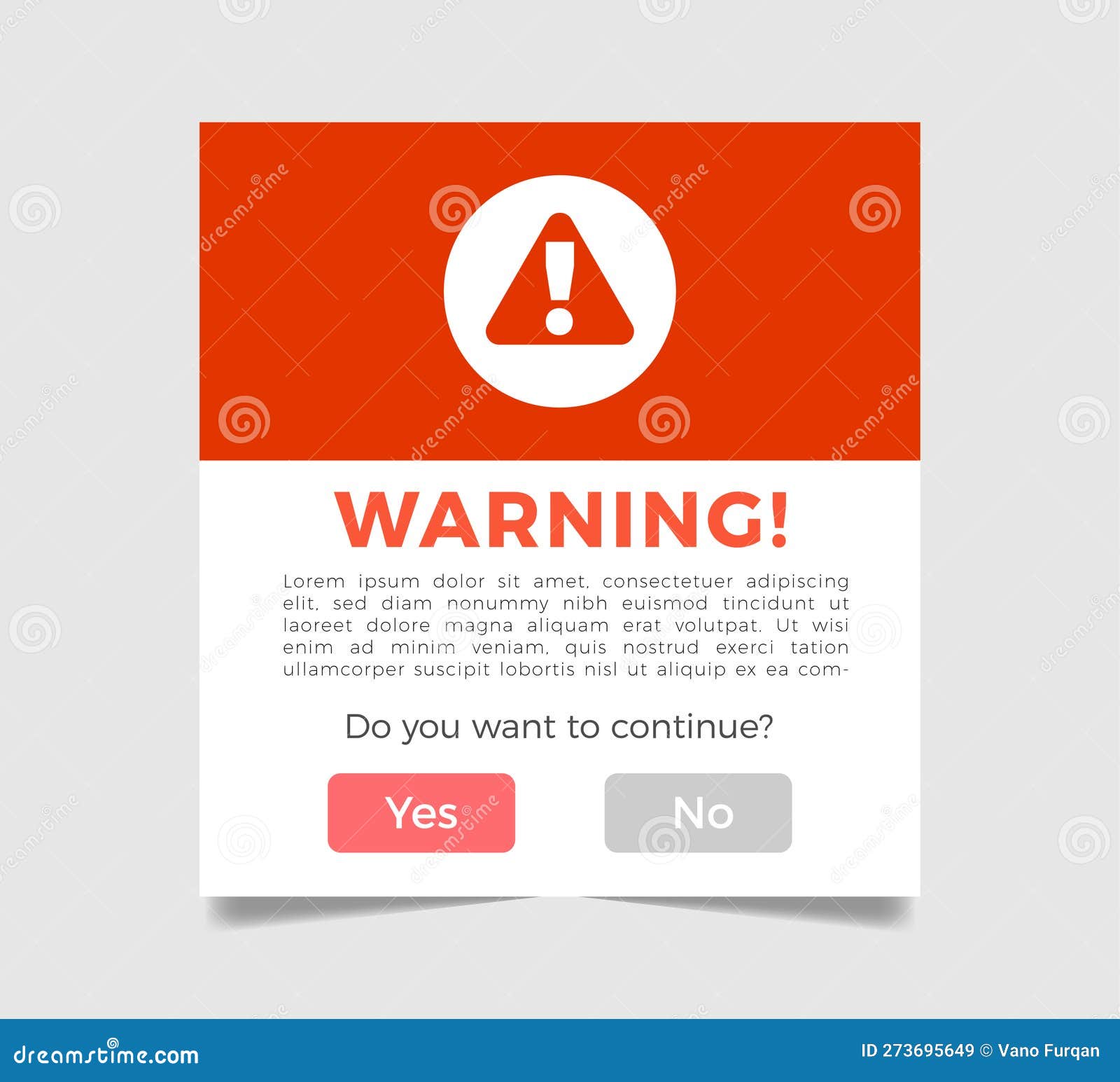 Minimalist Warning Pop Up Banner Conceptual Design Vector Stock Vector ...