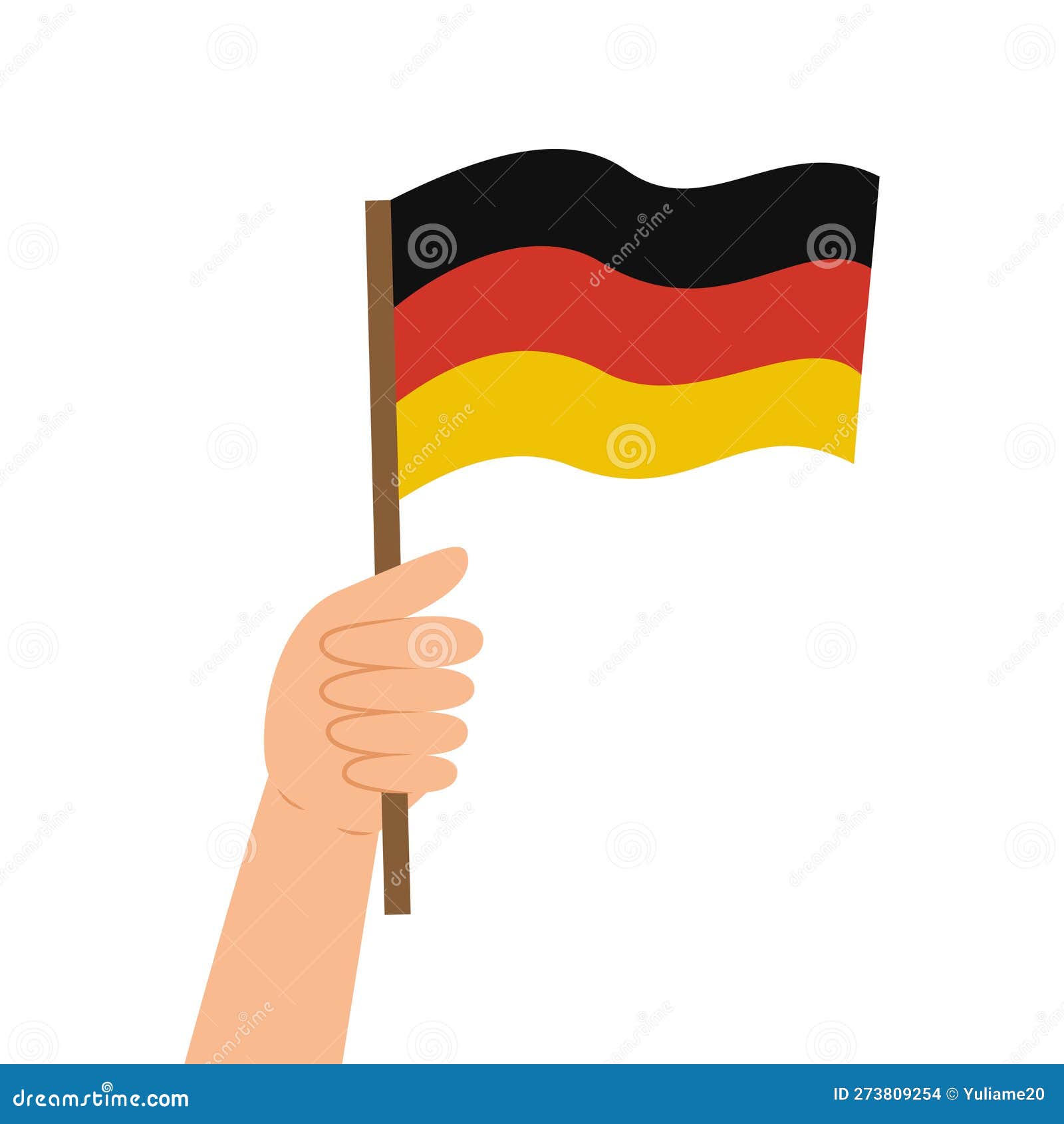 Hand Holding Germany Flag. Vector Illustration in Flat Style. Stock ...