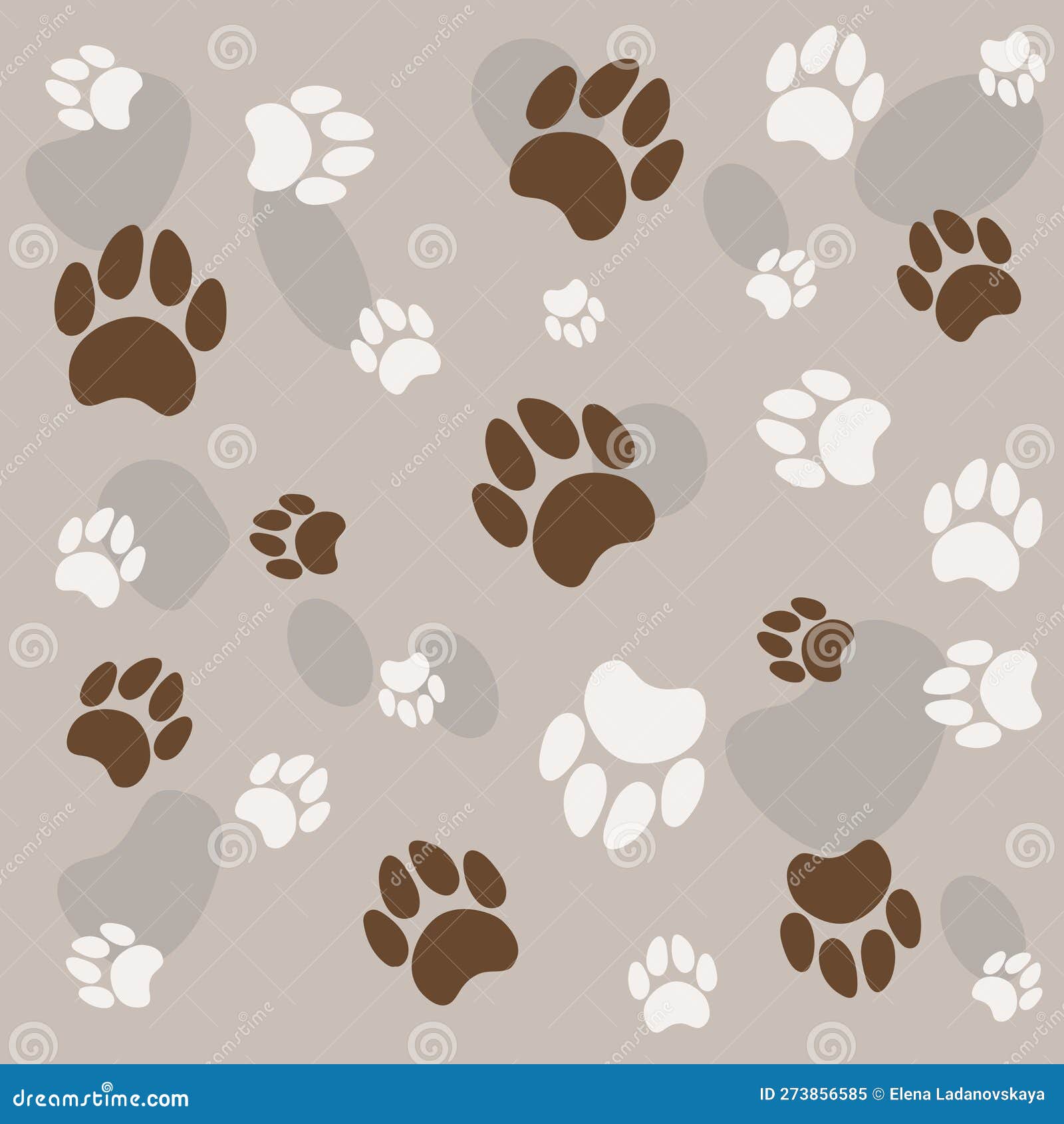 Dog Prints Footsteps Paw White Background Stock Vector - Illustration ...