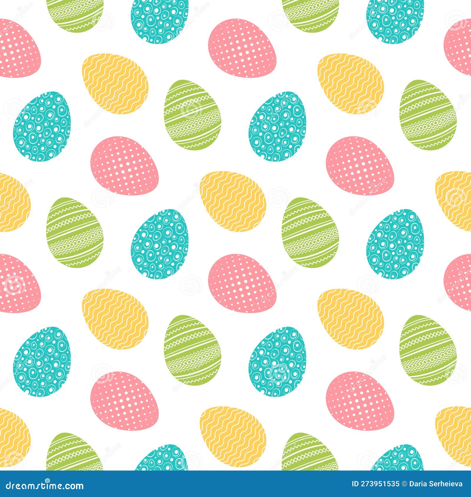 Seamless Pattern with Colorful Decorated Easter Eggs Stock Vector ...
