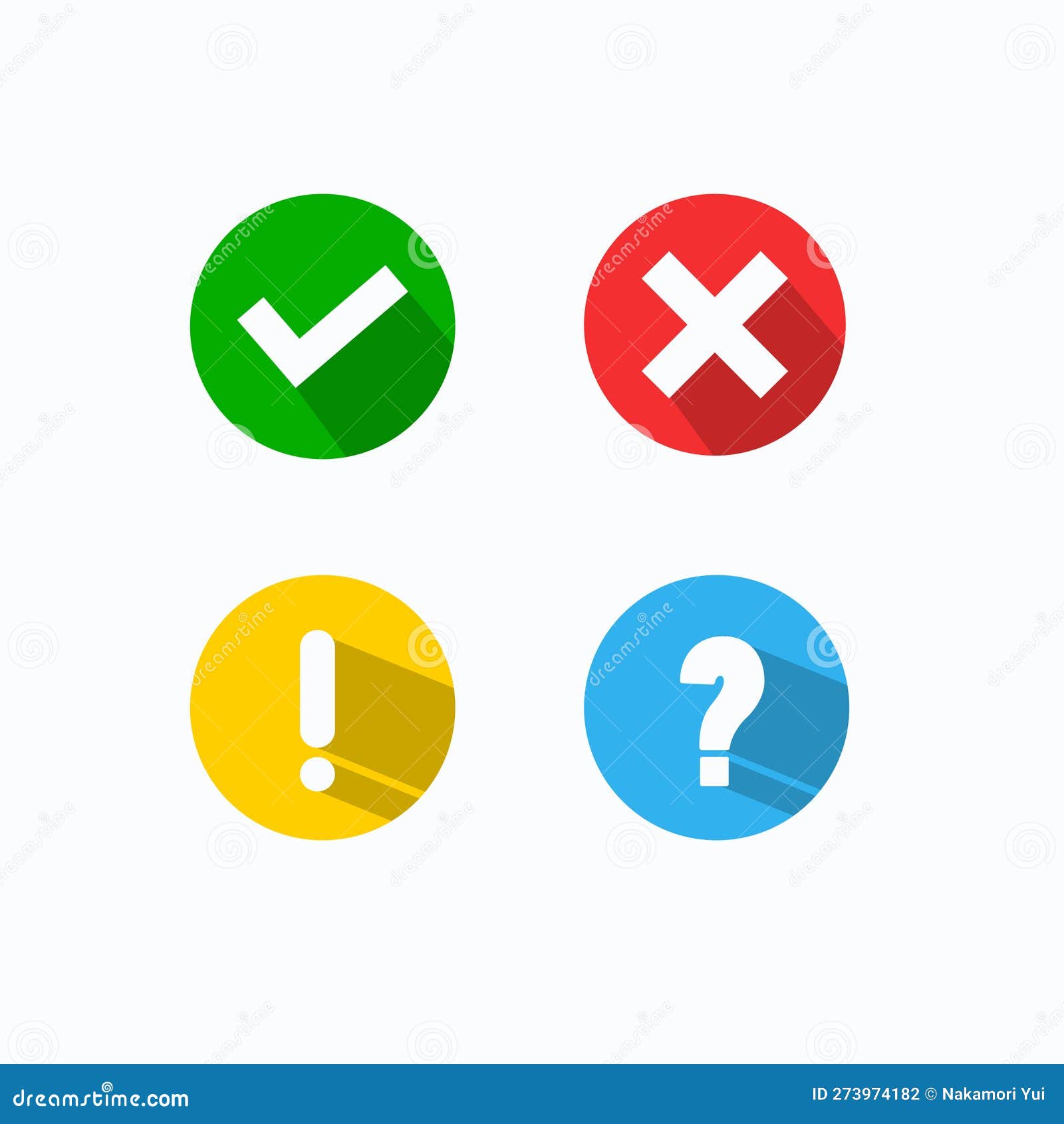 Tick and Cross Signs. True and False Icon. Question Mark, Exclamation ...