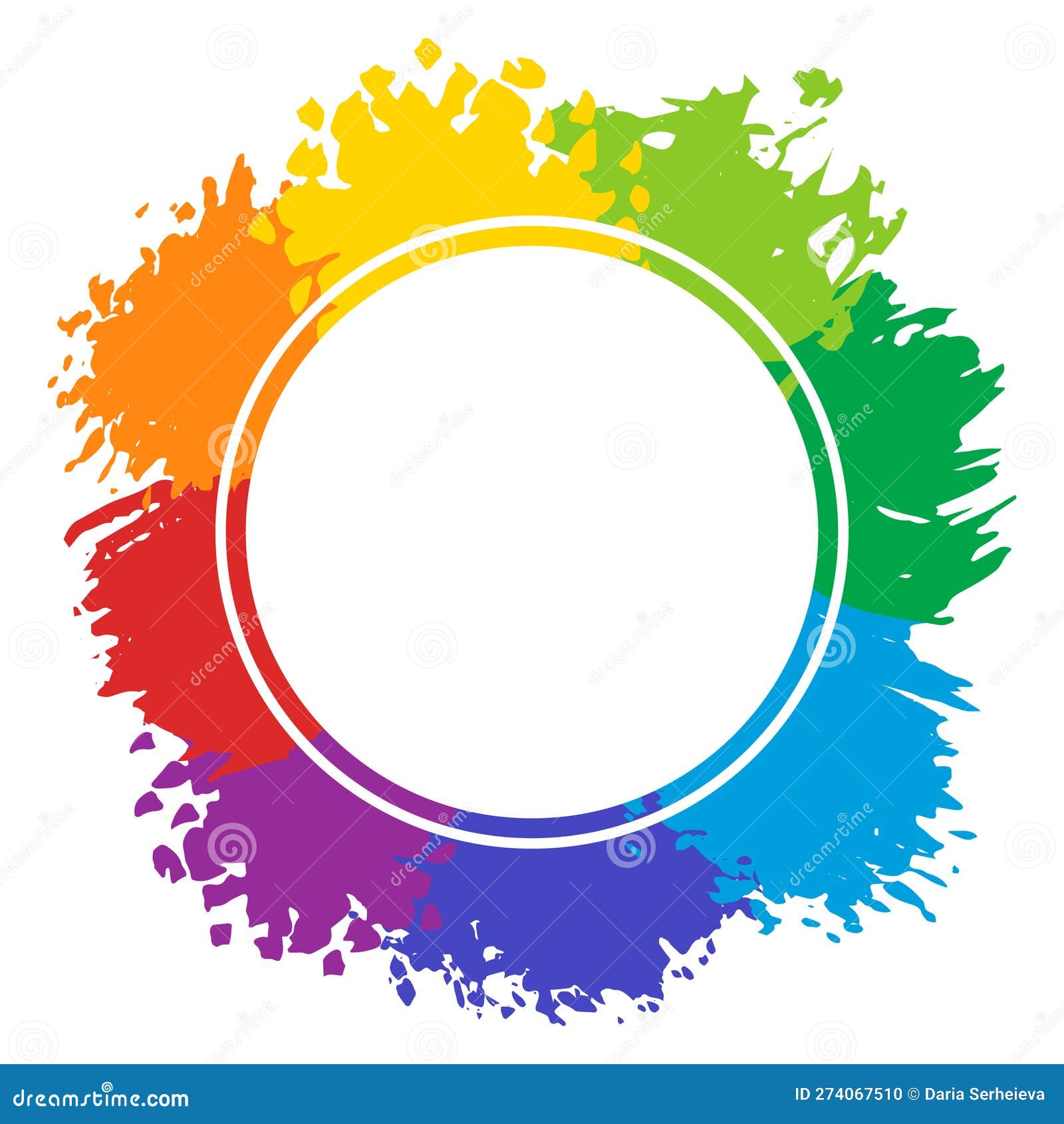 Colorful Rainbow Frame with Round Empty Place for Text Stock Vector ...