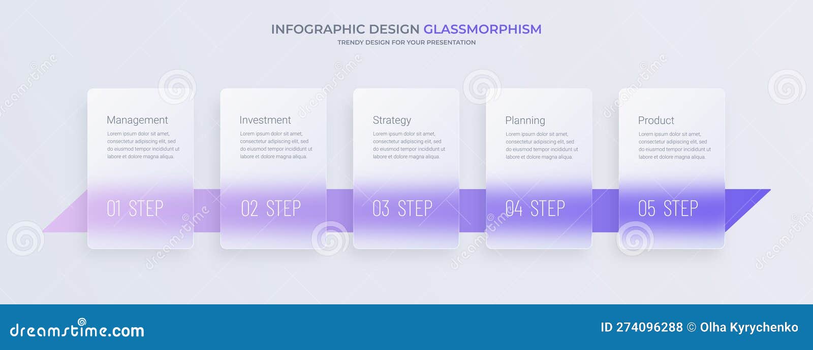 Glassmorphism Infographic. Glass Shapes With Morphism Icon And Gradient ...