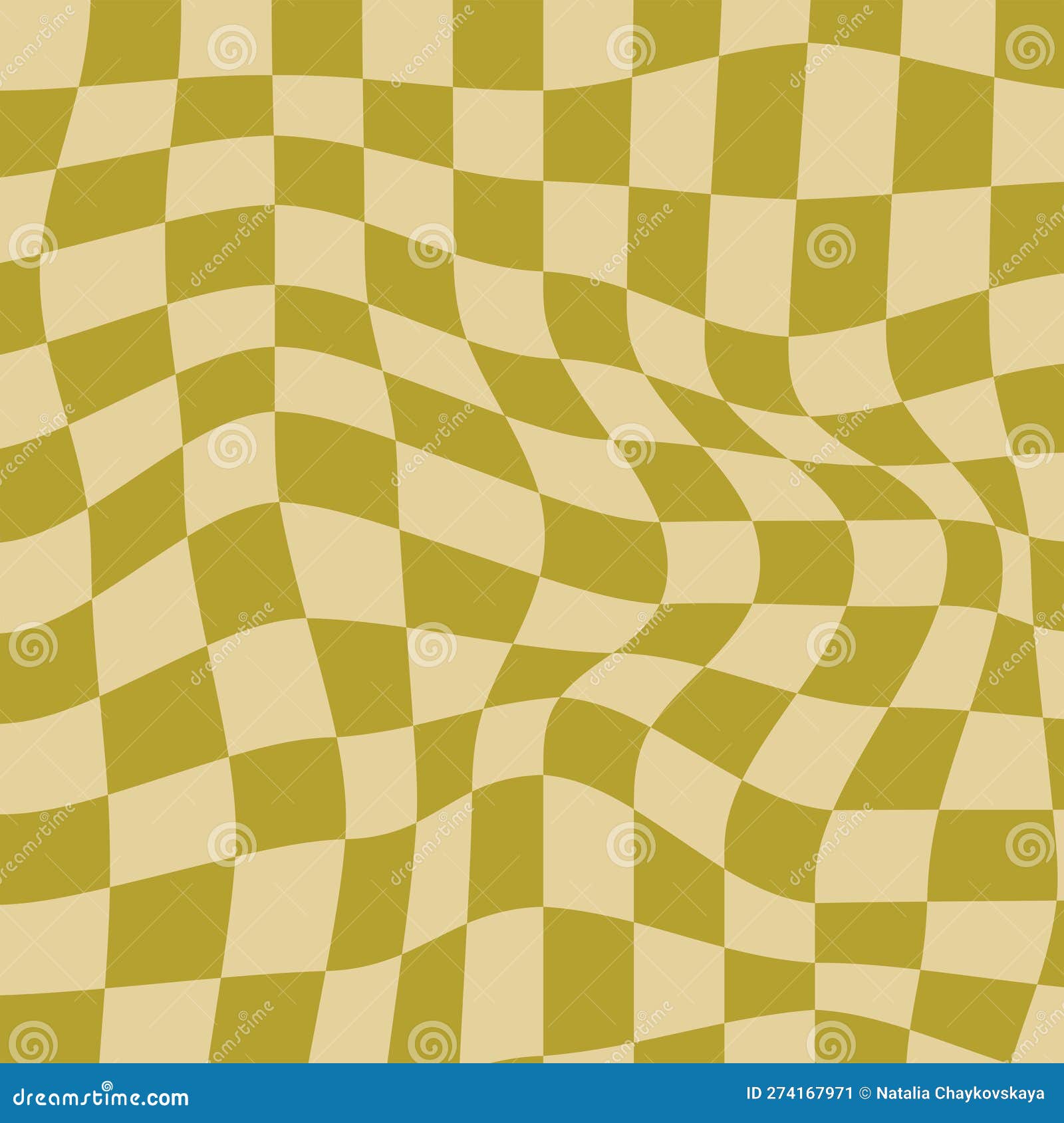 Distorted Checkered Pattern in the Style of the 70s. Vector ...