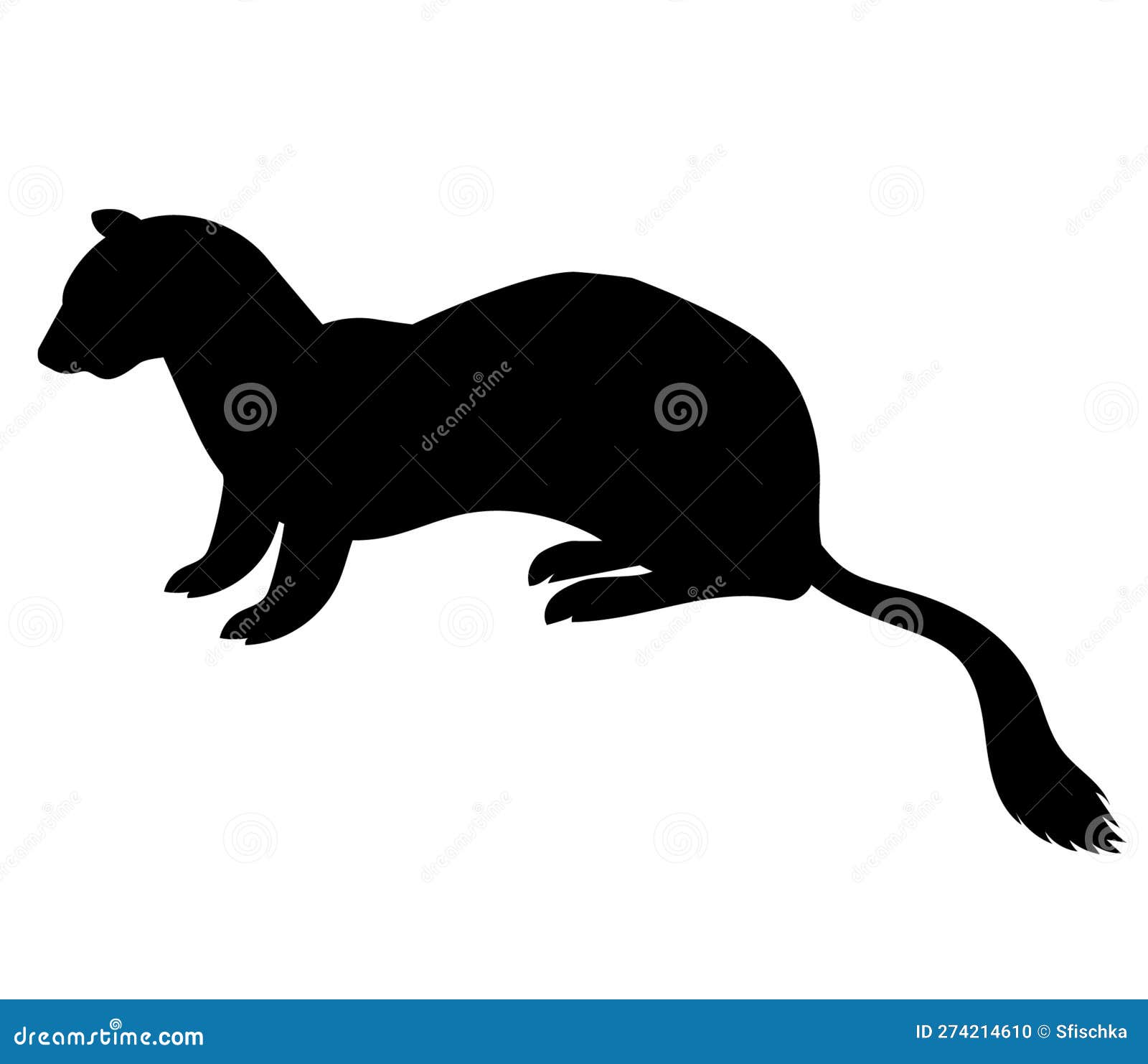 Weasel Vector Silhouette Black Stock Vector - Illustration of black ...