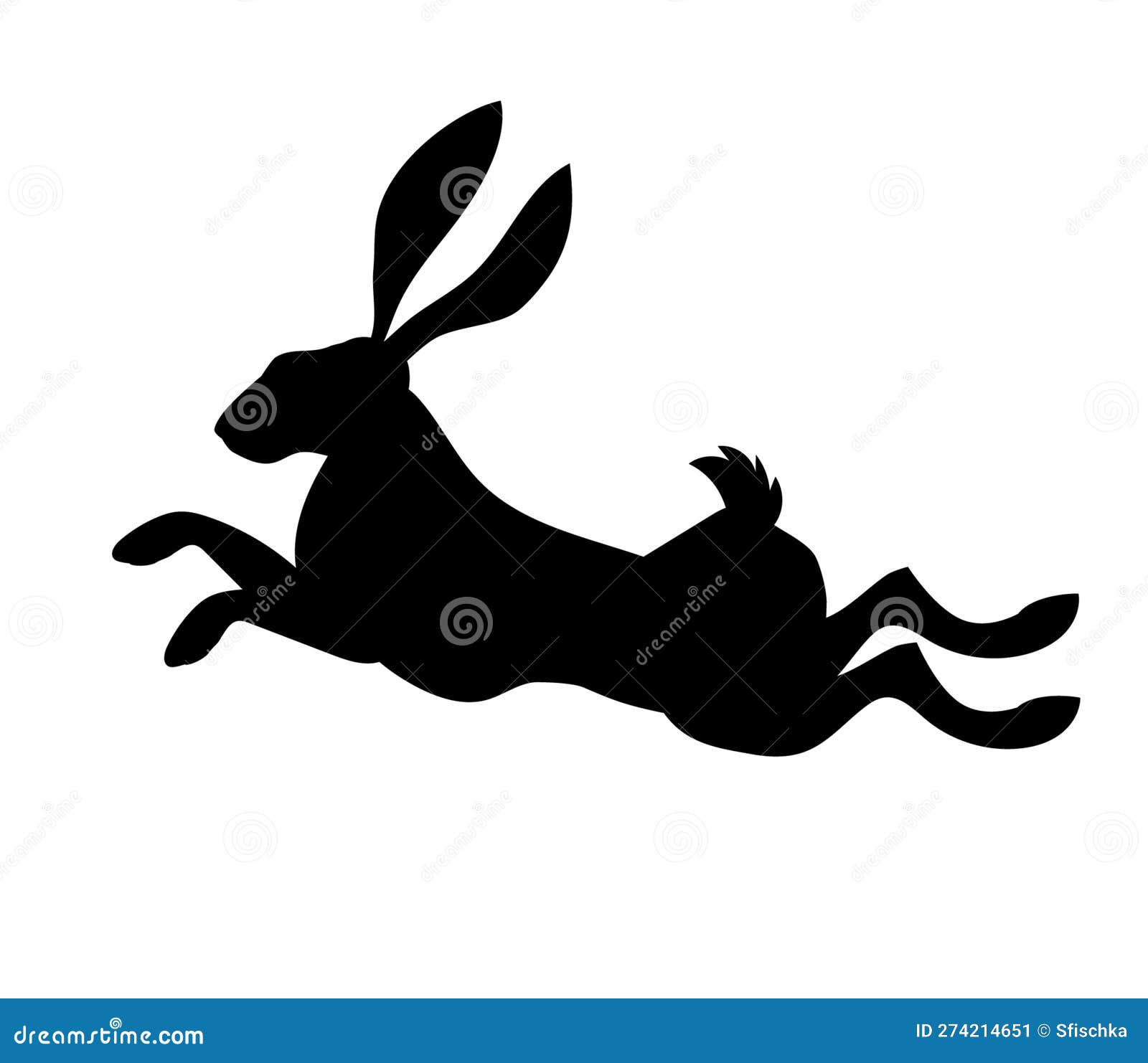 Running Hare Vector Silhouette Black Stock Vector - Illustration of ...