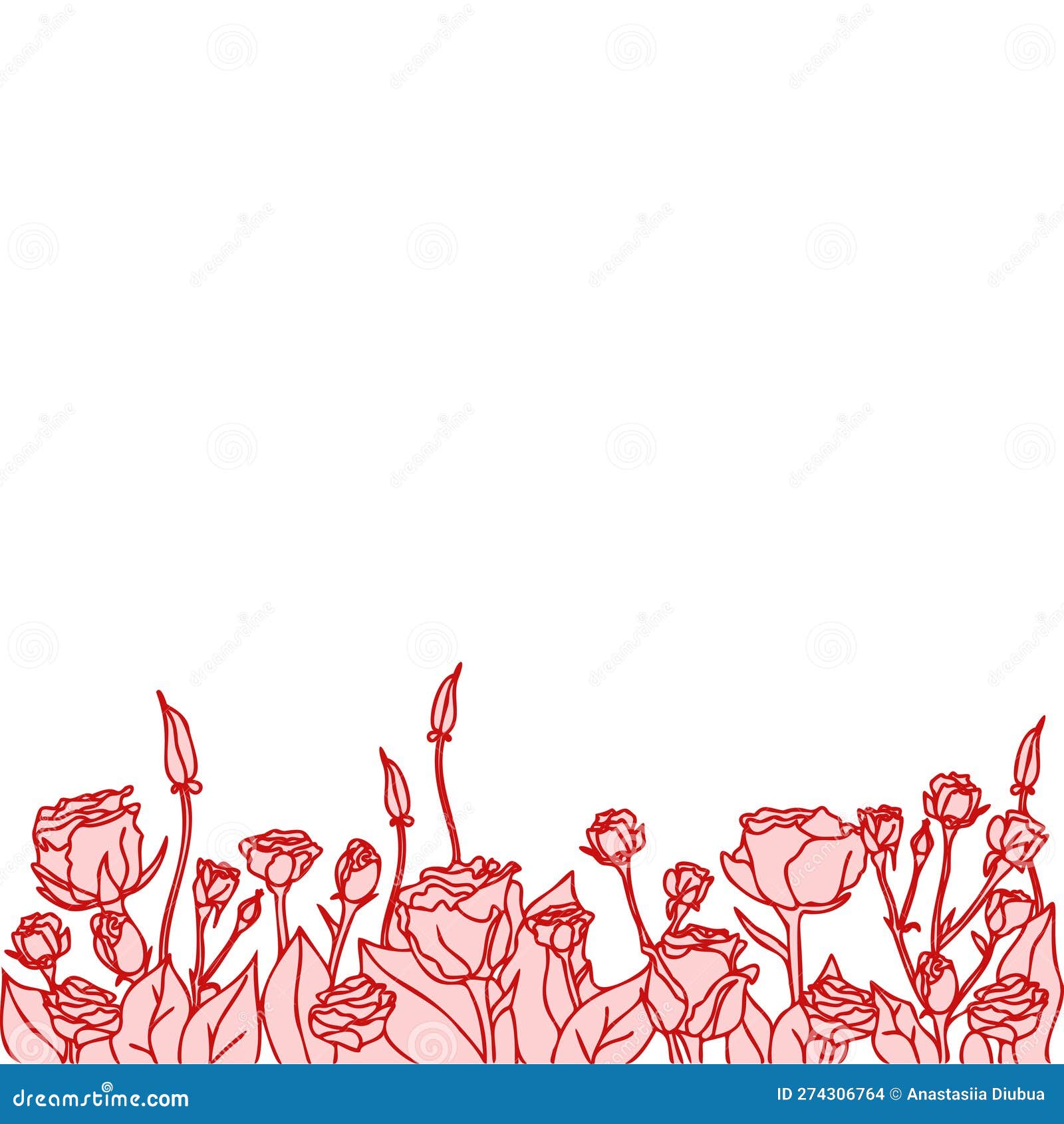 Flower Frame (bottom only). Below are Plain Red Roses Stock Vector ...