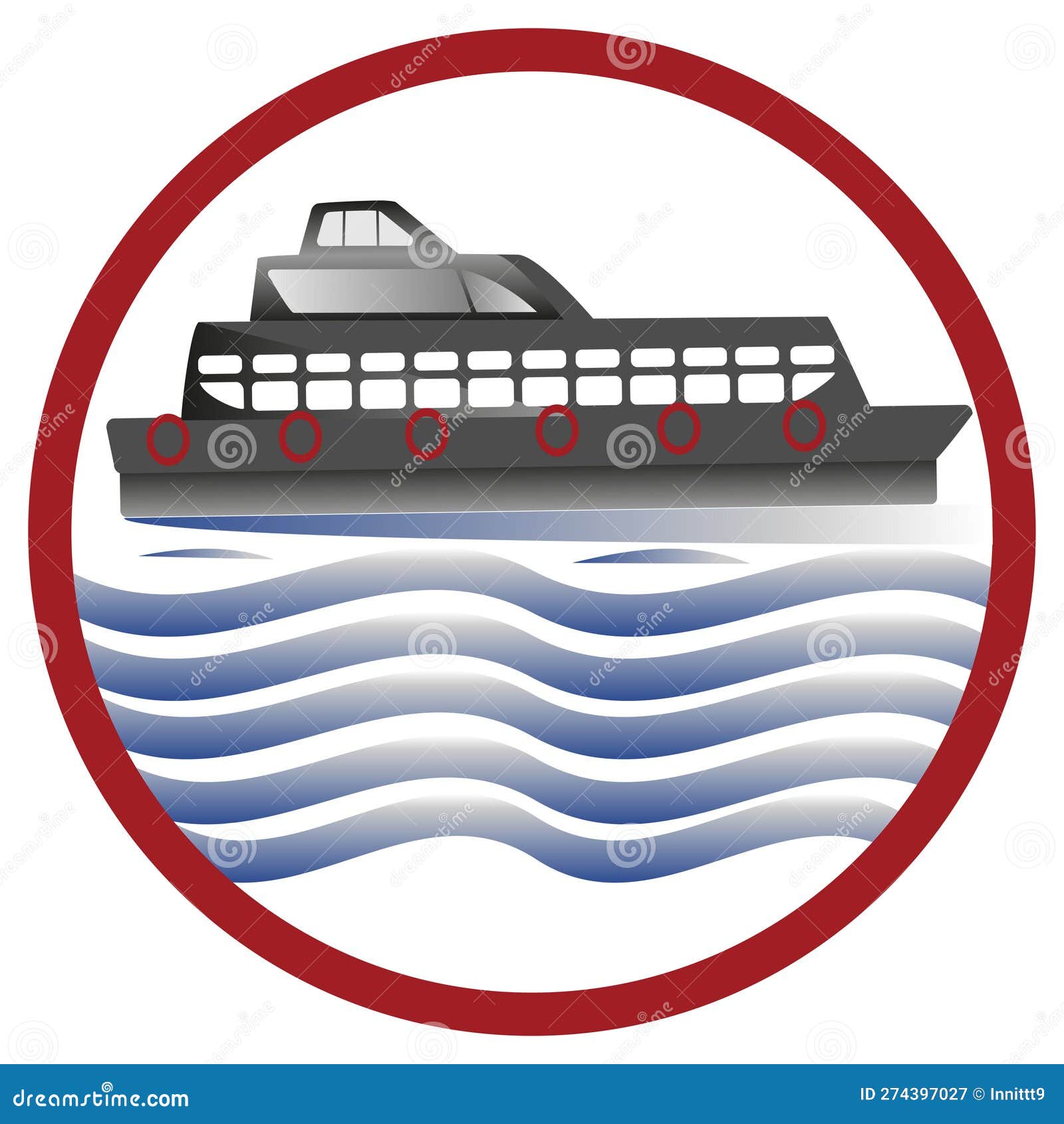 Boat Icon in the Sea. Marine Vehicle. Port Sign Stock Illustration ...