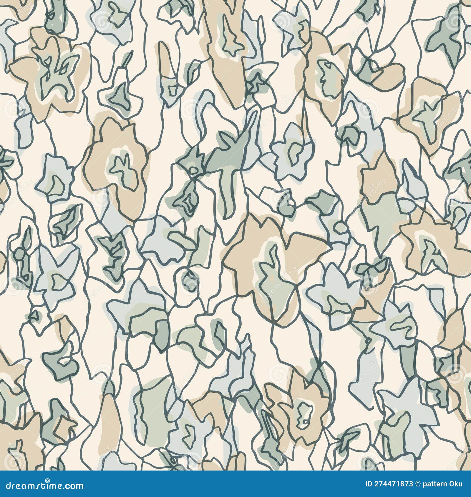 Vector Doodle Flower Drawing Illustration Seamless Repeat Pattern Stock ...