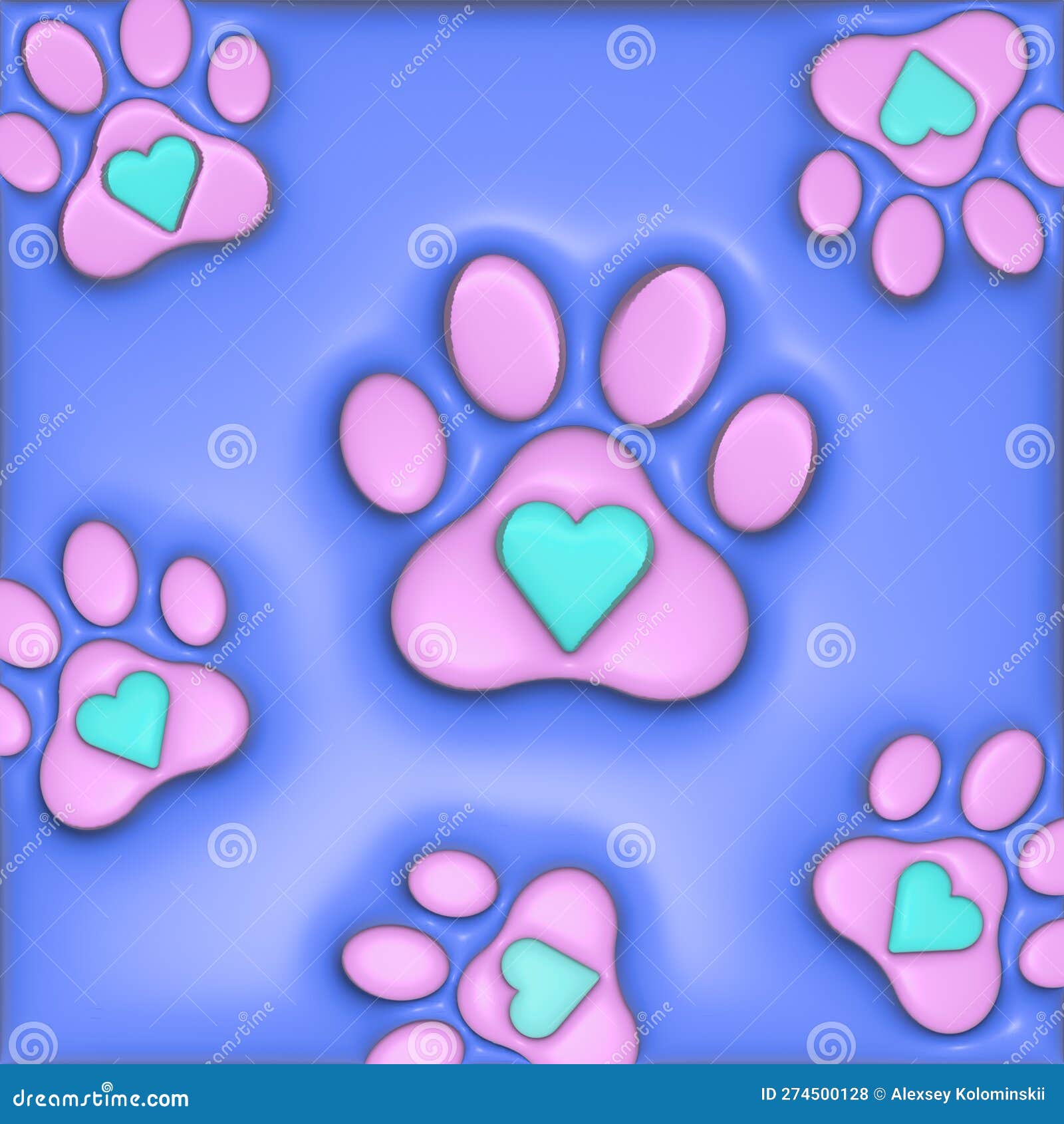 Cat Paws Pink Texture Pattern Cartoon Vector | CartoonDealer.com #315377999