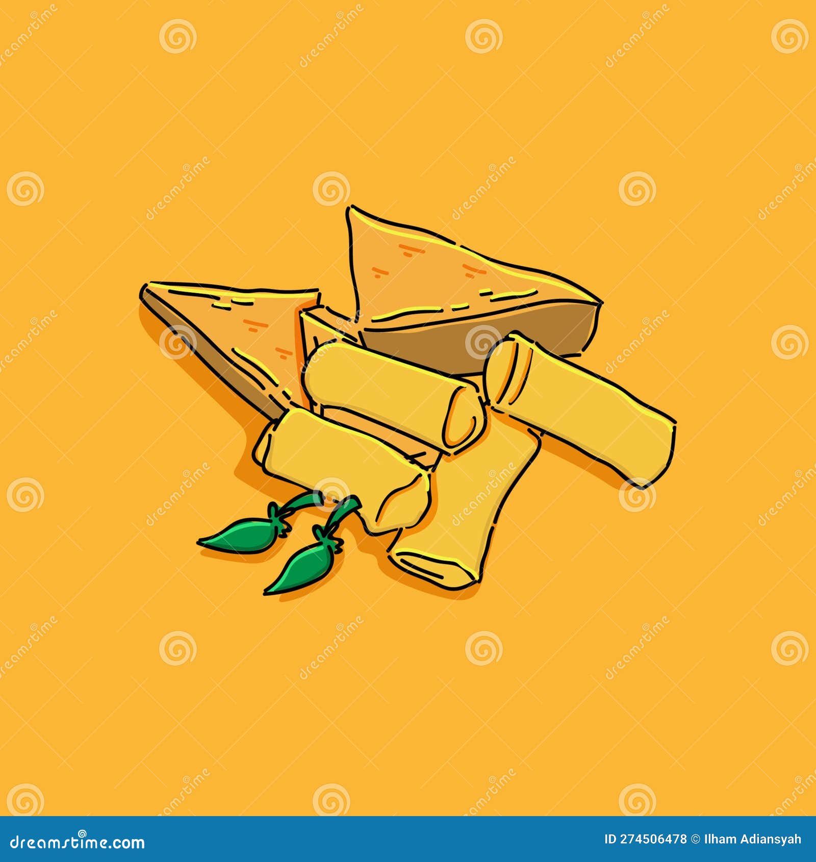 Gorengan illustration stock vector. Illustration of delicious - 274506478