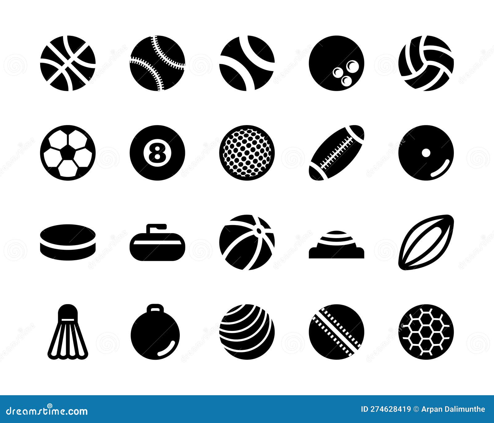 Ball vector icon, stock vector. Illustration of black - 274628419