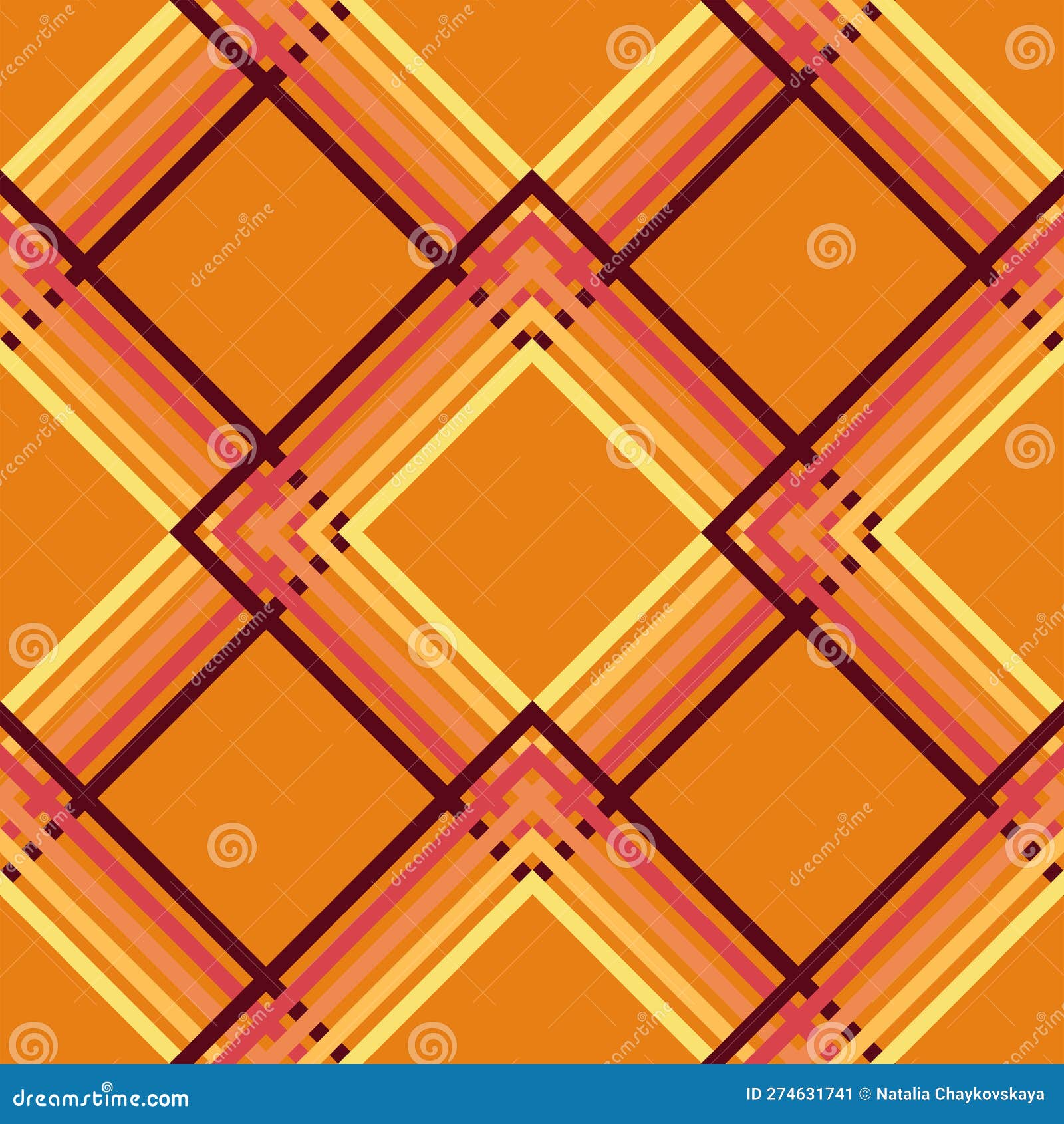 Repeating Geometric Tiles with a Diamond. Seamless Pattern in Retro 70s ...
