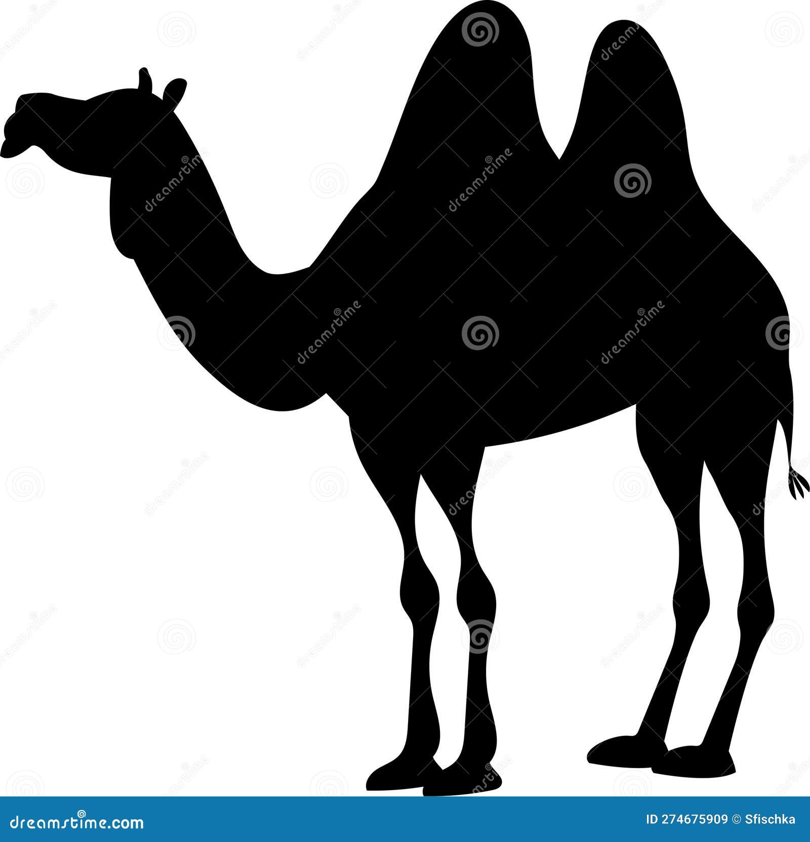 Camel Double-humped Vector Silhouette Black Stock Vector - Illustration ...