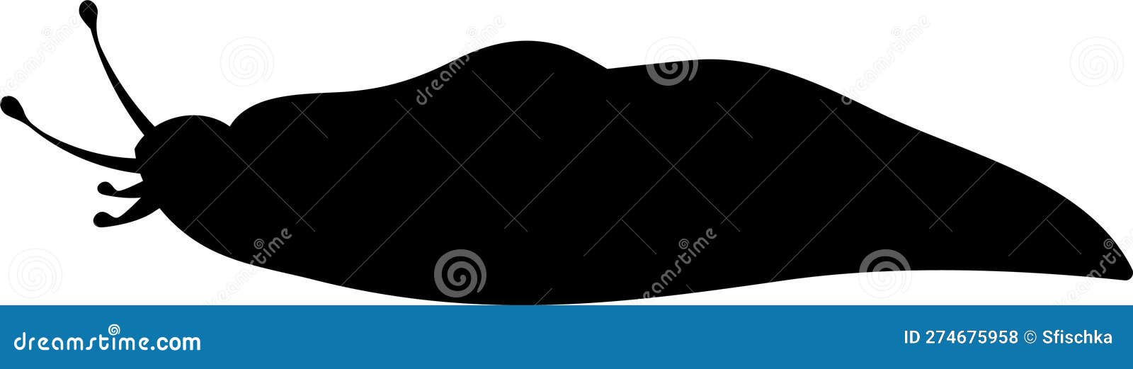 Slug Side Vector Silhouette Black Stock Vector - Illustration of ...