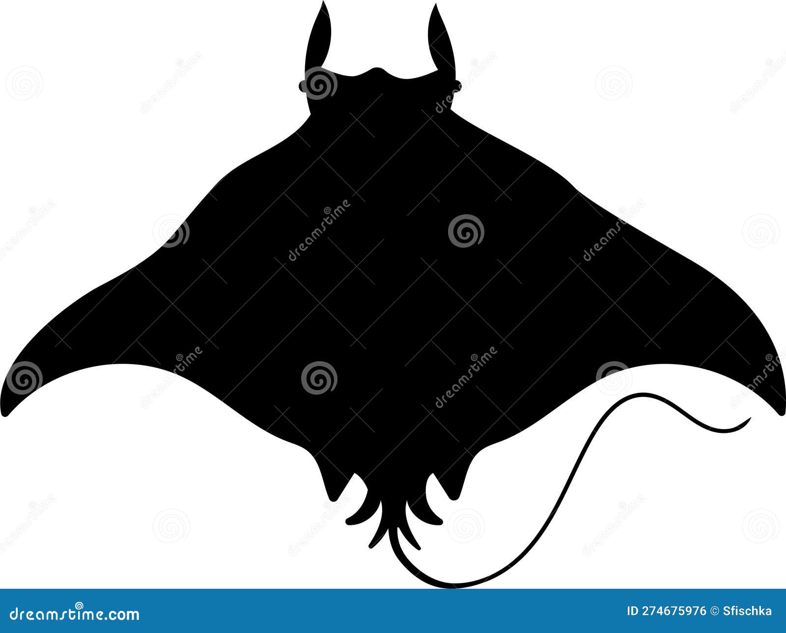 Manta Ray Vector Silhouette Black Stock Vector - Illustration of logo ...