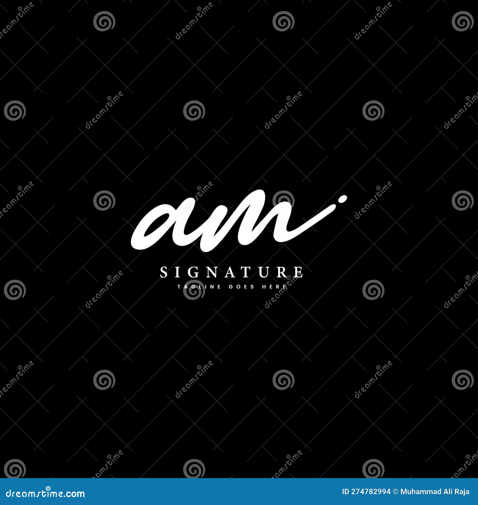 A, M, am Initial Letter Handwritten and Signature Vector Image Logo ...