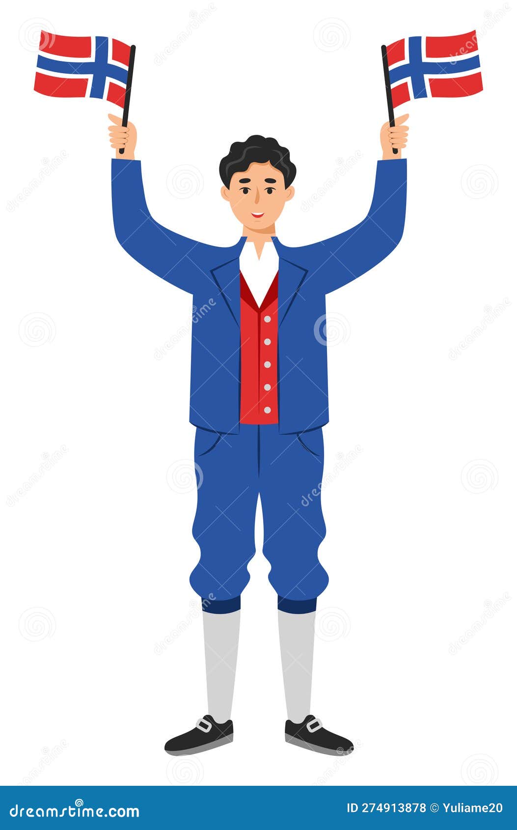 Bunad Norway Traditional National Clothes Of Norwegian. Set Of Cartoon ...