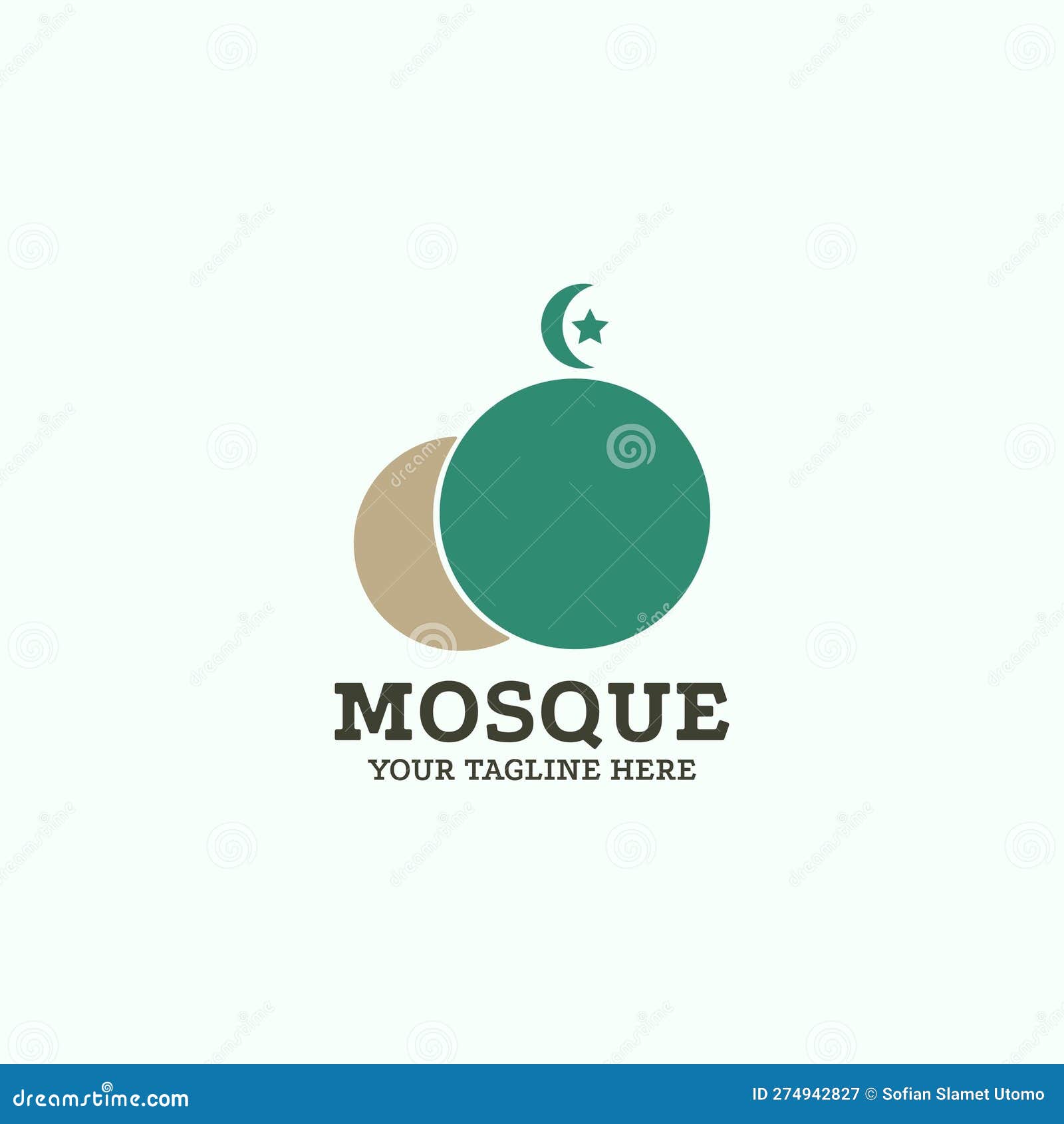 Mosque Logo of Two Circles stock vector. Illustration of colors - 274942827