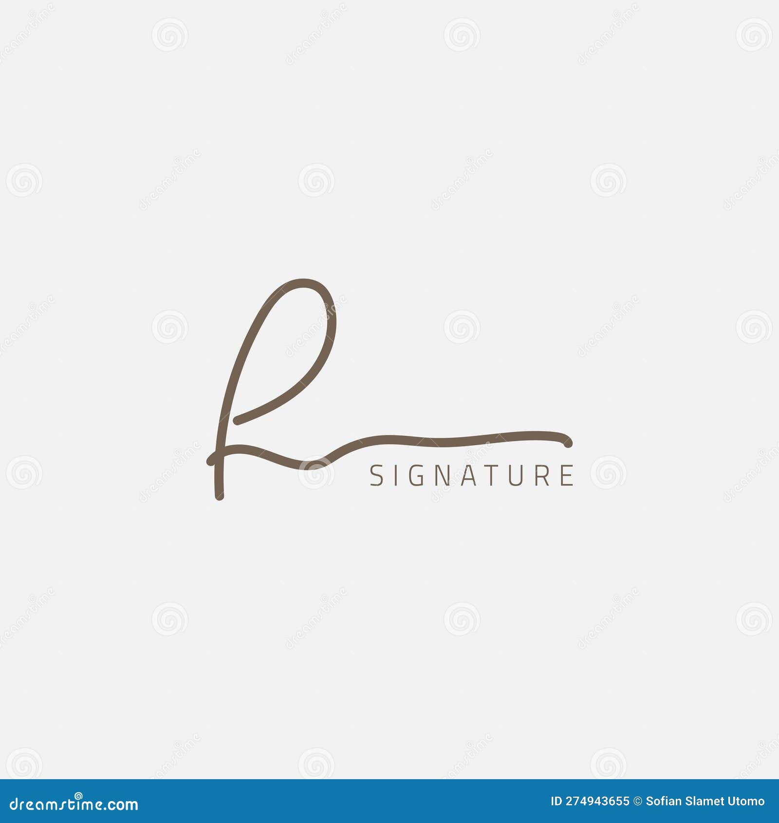R Letter Signature Logo stock vector. Illustration of monogram - 274943655