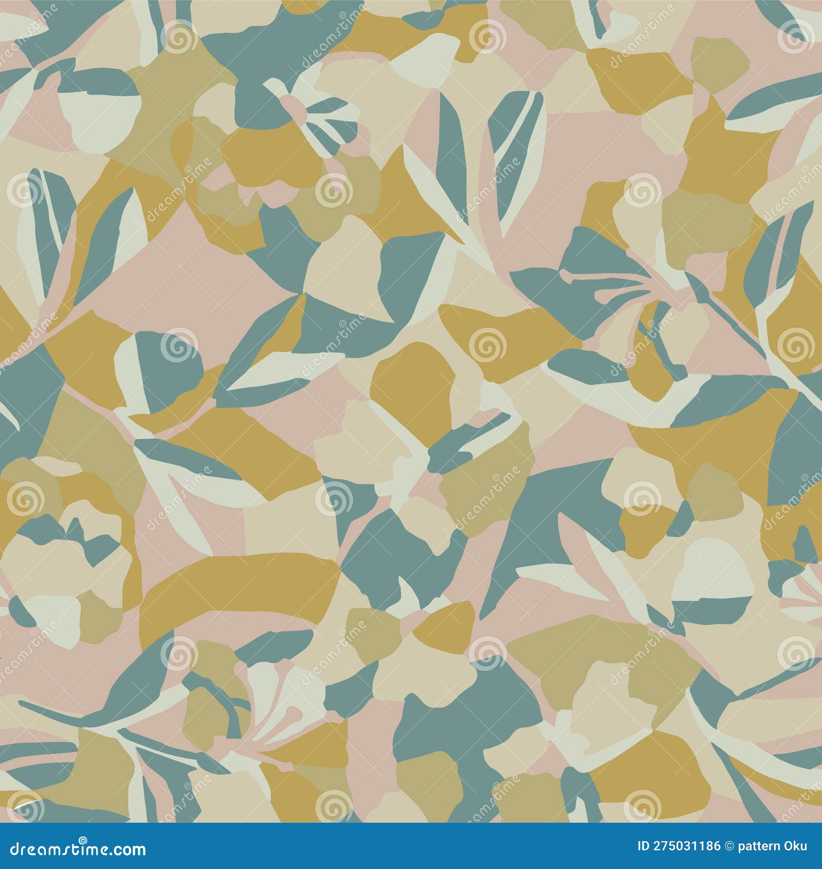 Vector Flower Layers Illustration Seamless Repeat Pattern Stock Vector ...