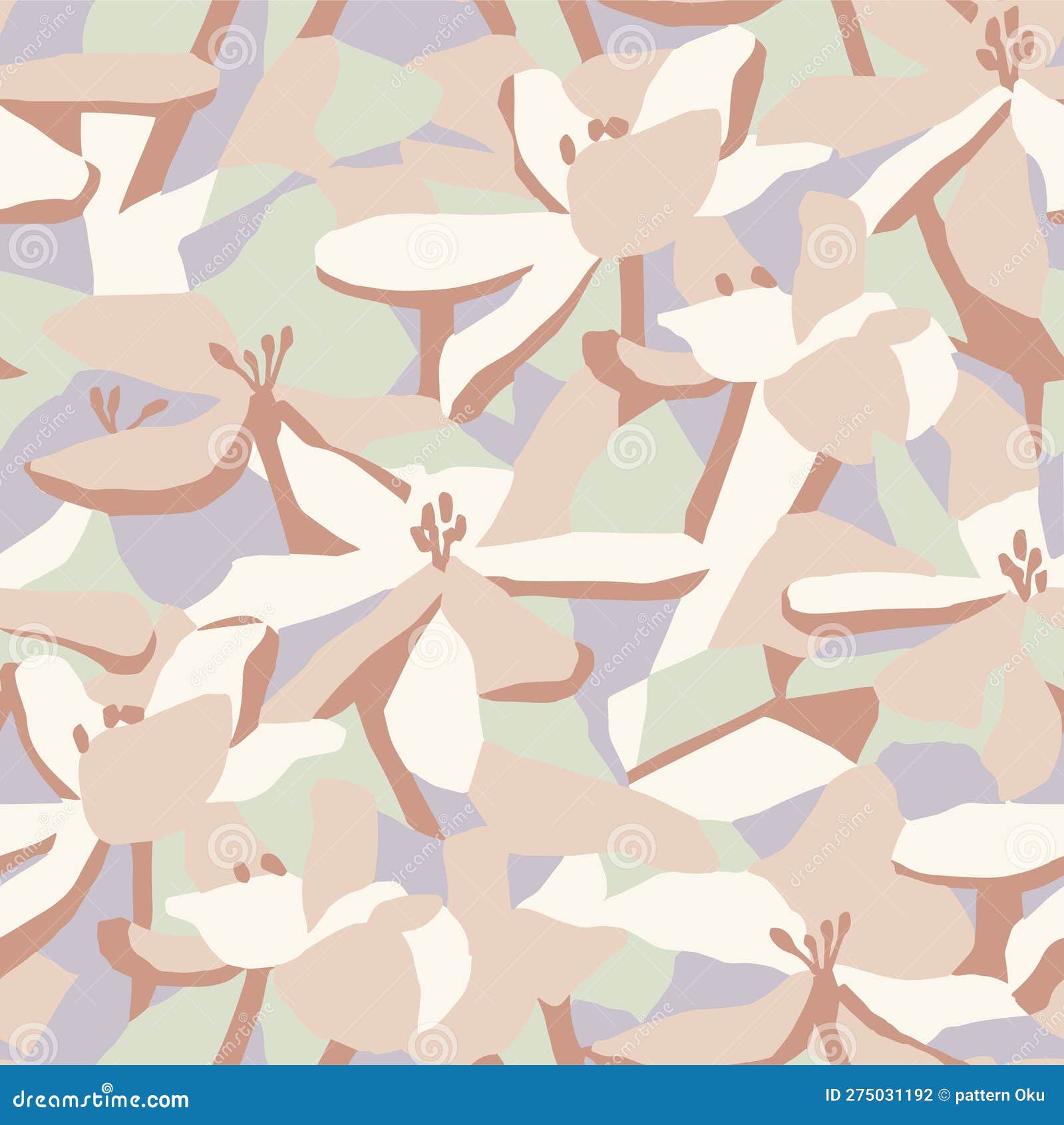 Vector Flower Layers Illustration Seamless Repeat Pattern Stock Vector ...