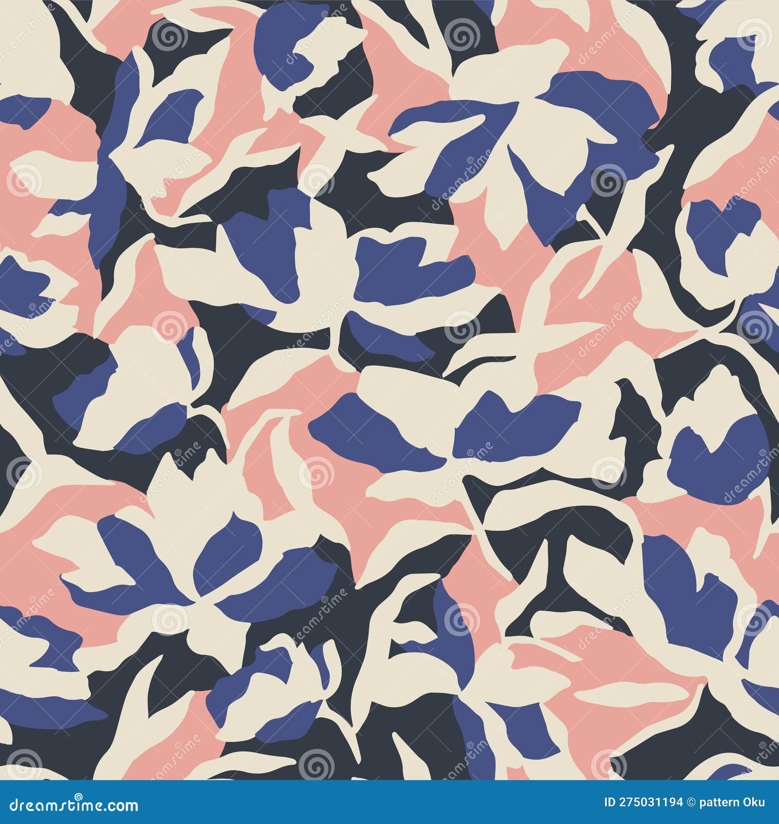 Vector Flower Layers Illustration Seamless Repeat Pattern Stock Vector ...