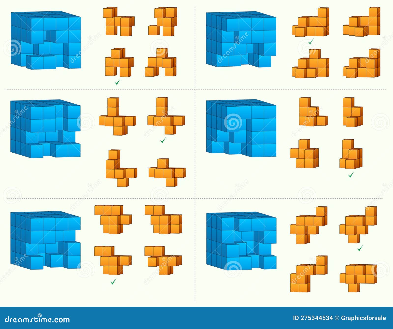 Which Set of Cubes Corresponds To the Missing Part of the Object on the ...