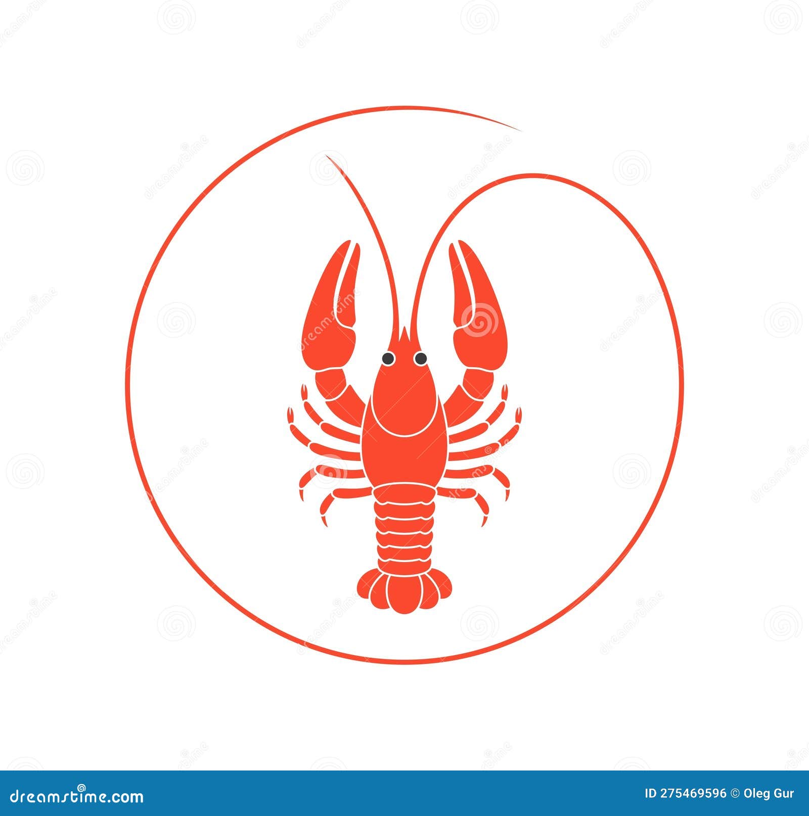 Crayfish Logo. Red River Lobster, Langoustine Or Crustacean Delicacies ...
